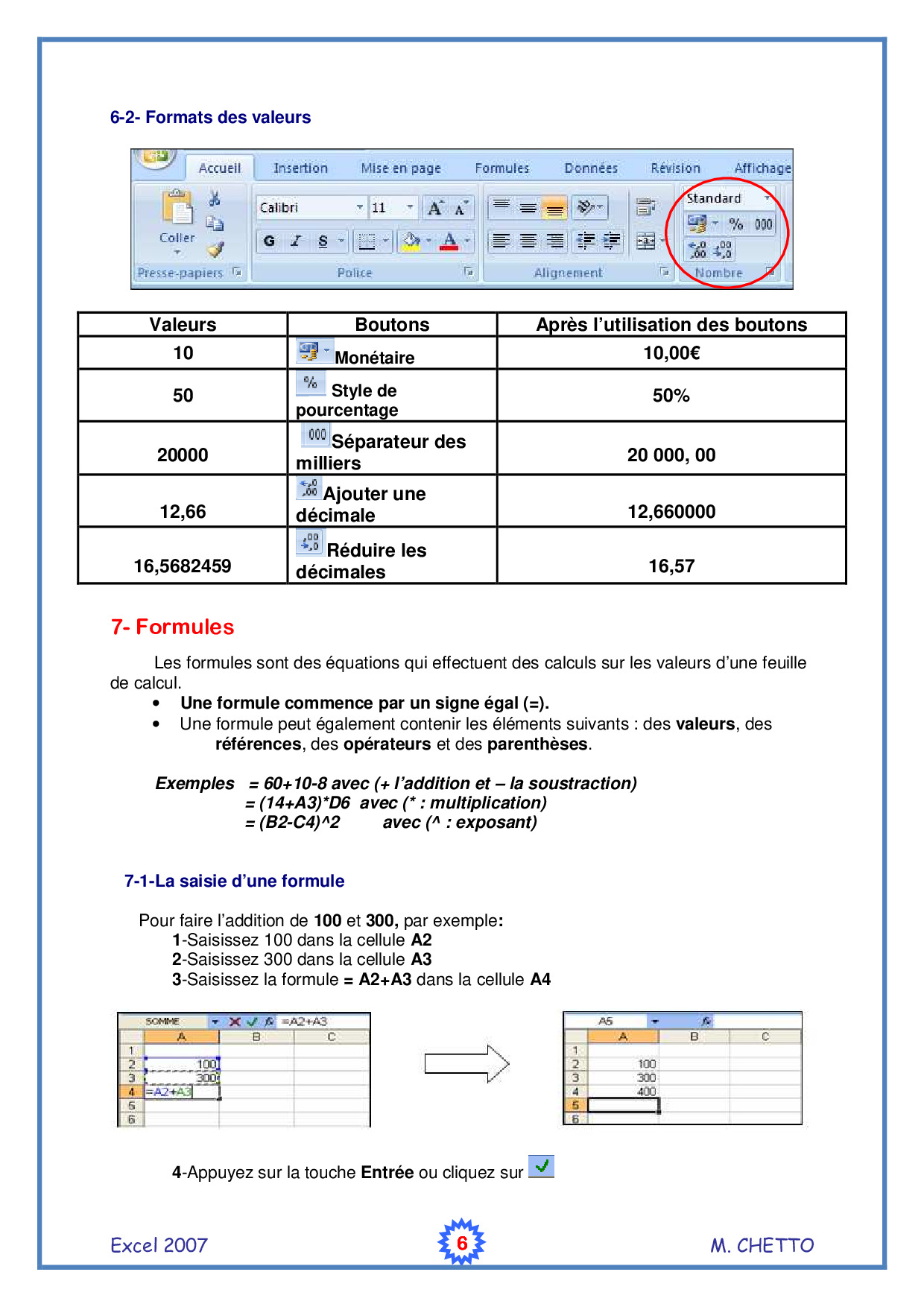 Tableur Excel - AlloSchool