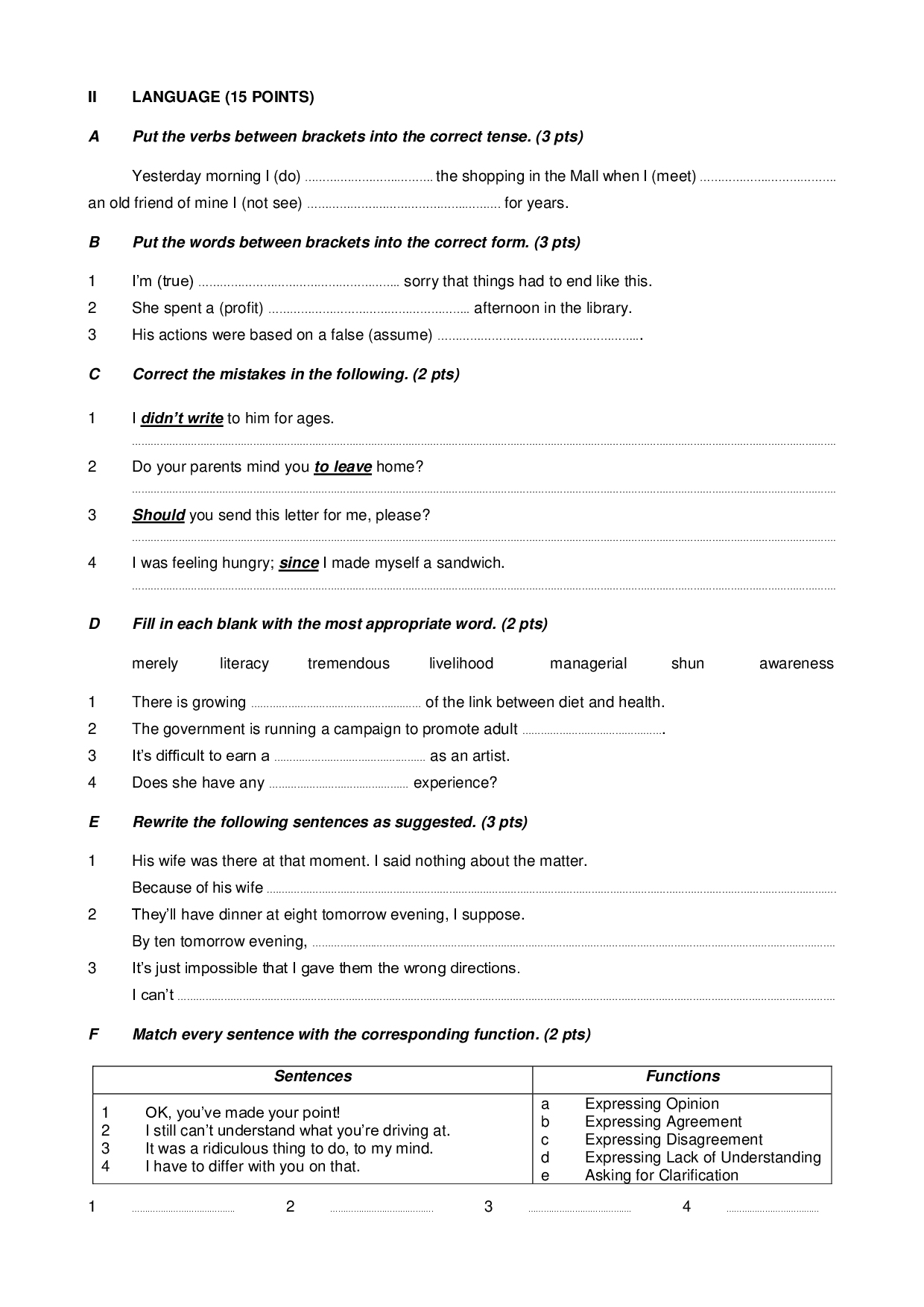 Test 3 Model 2 - English 2 Bac First term - AlloSchool