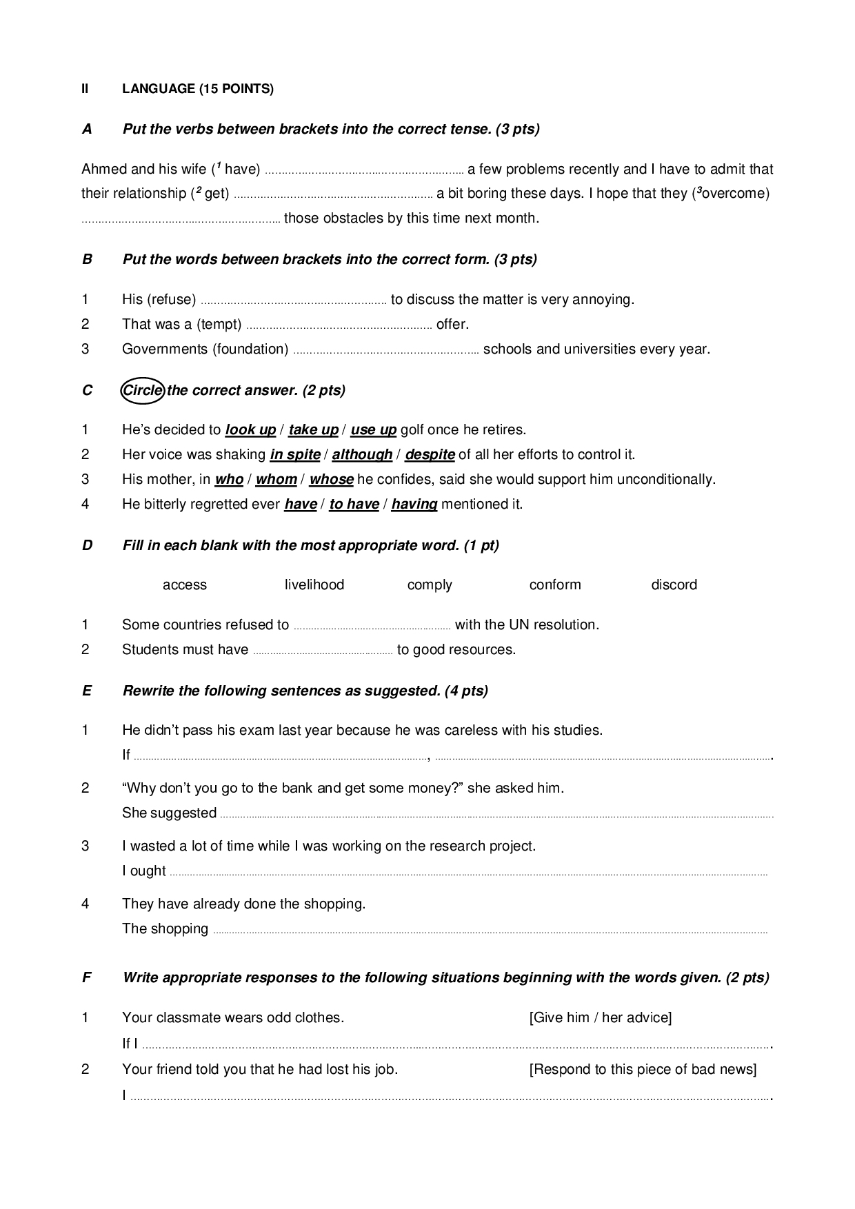 Test 3 Model 2 - English 2 Bac Second term - AlloSchool