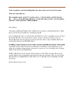 Writing about free time - AlloSchool