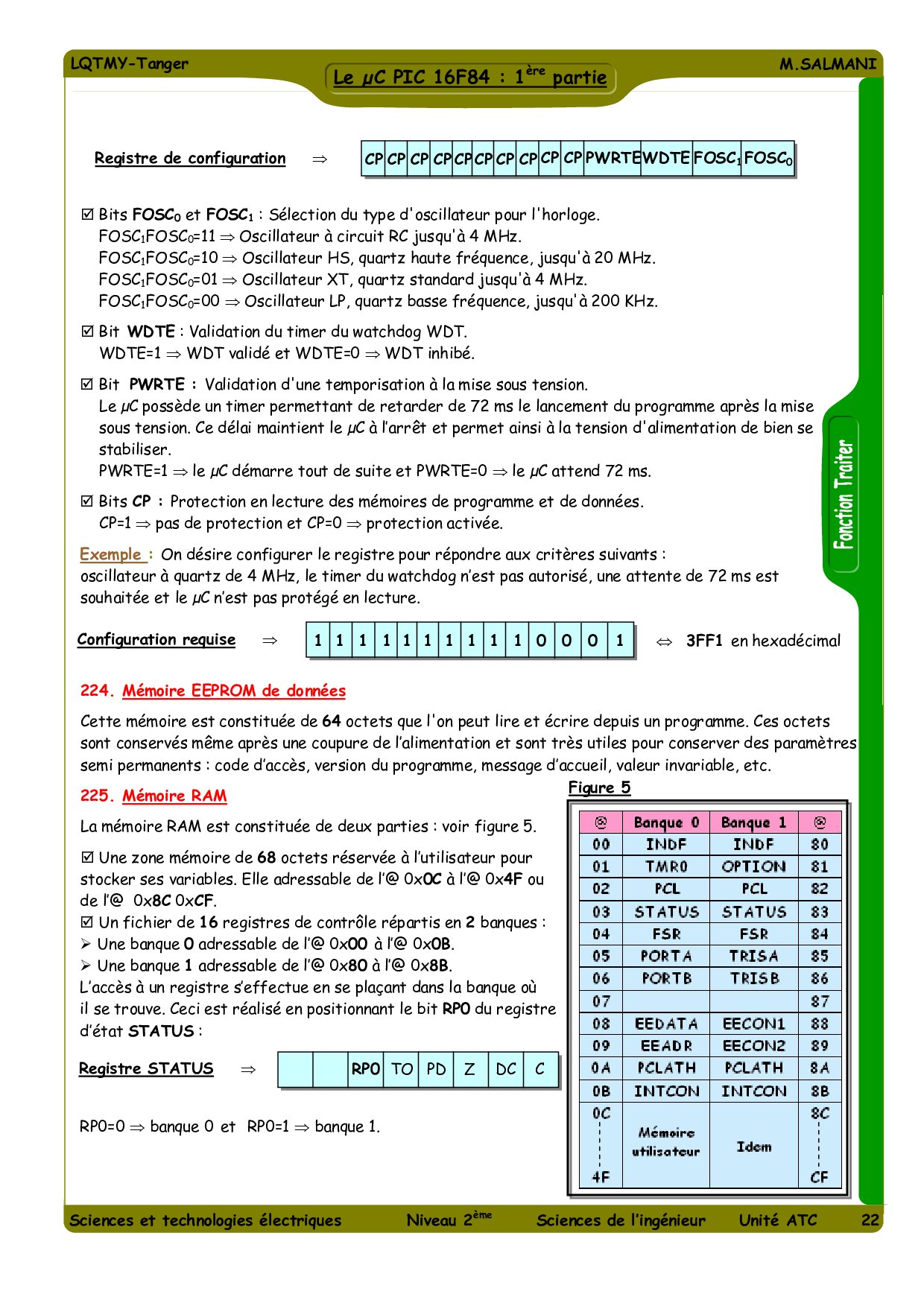 Le PIC 16F84 Partie 1 - Cours - AlloSchool