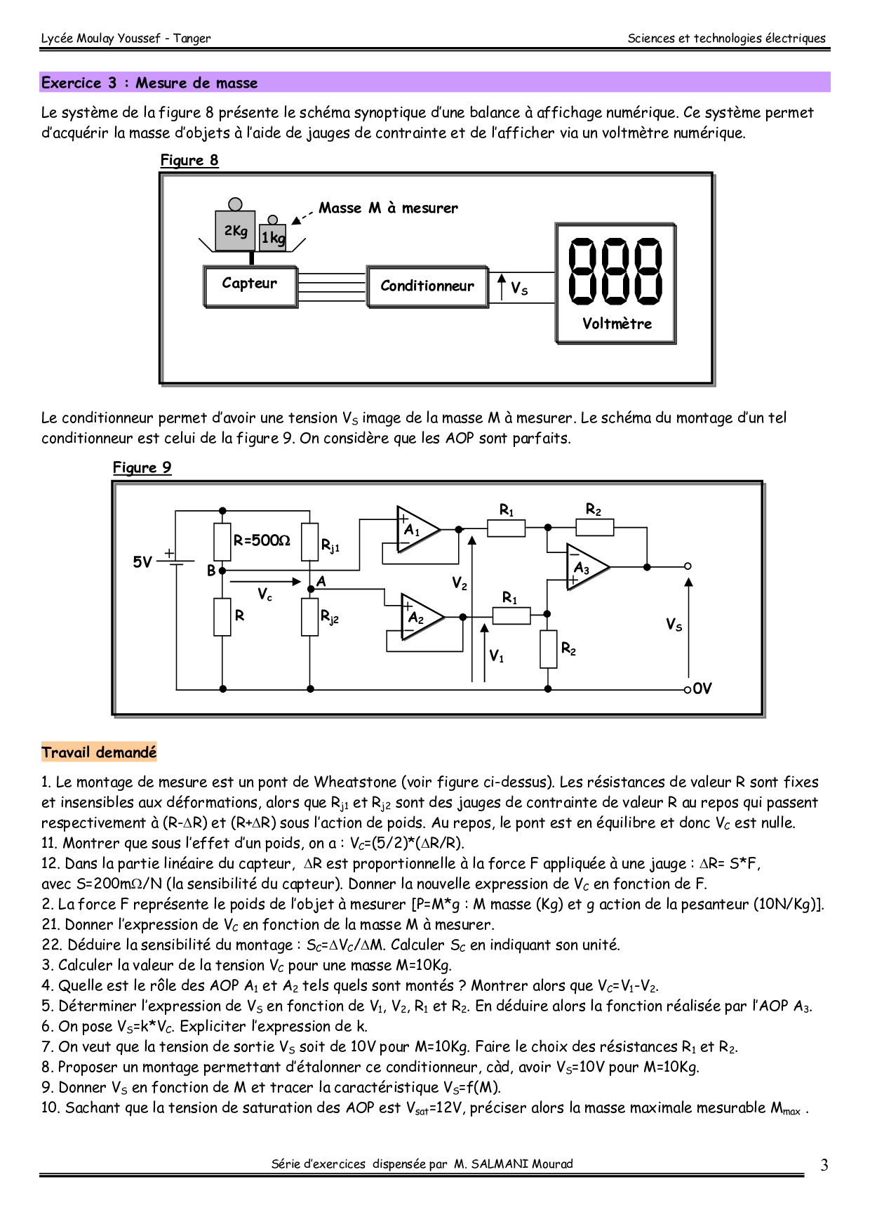 Capteurs - Série d'exercices - AlloSchool