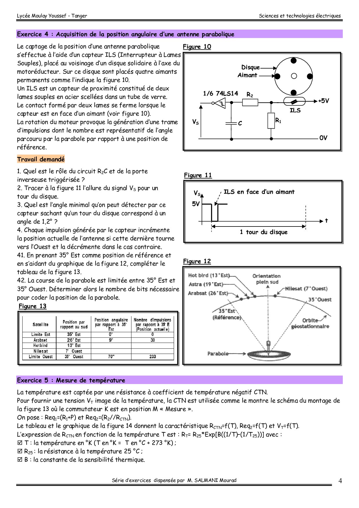 Capteurs - Série d'exercices - AlloSchool