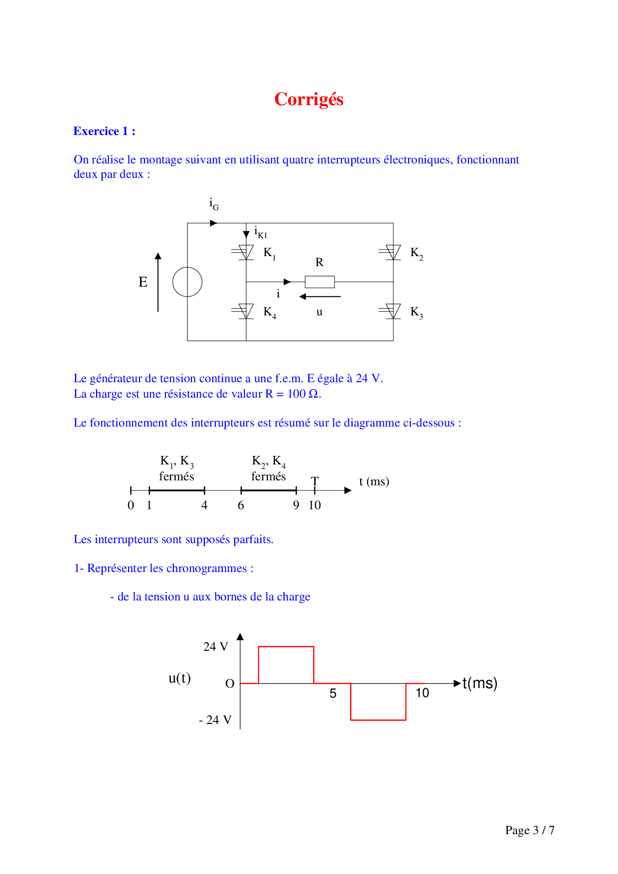Onduleur - Exercices corrigés - AlloSchool
