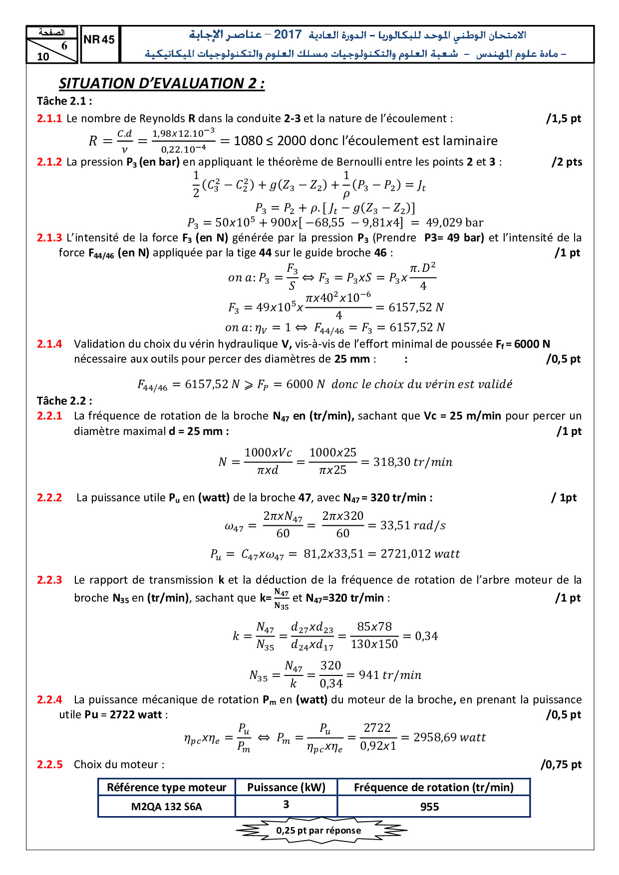 Examen SI 2 Bac STM 2017 Session Normale - Corrigé - AlloSchool