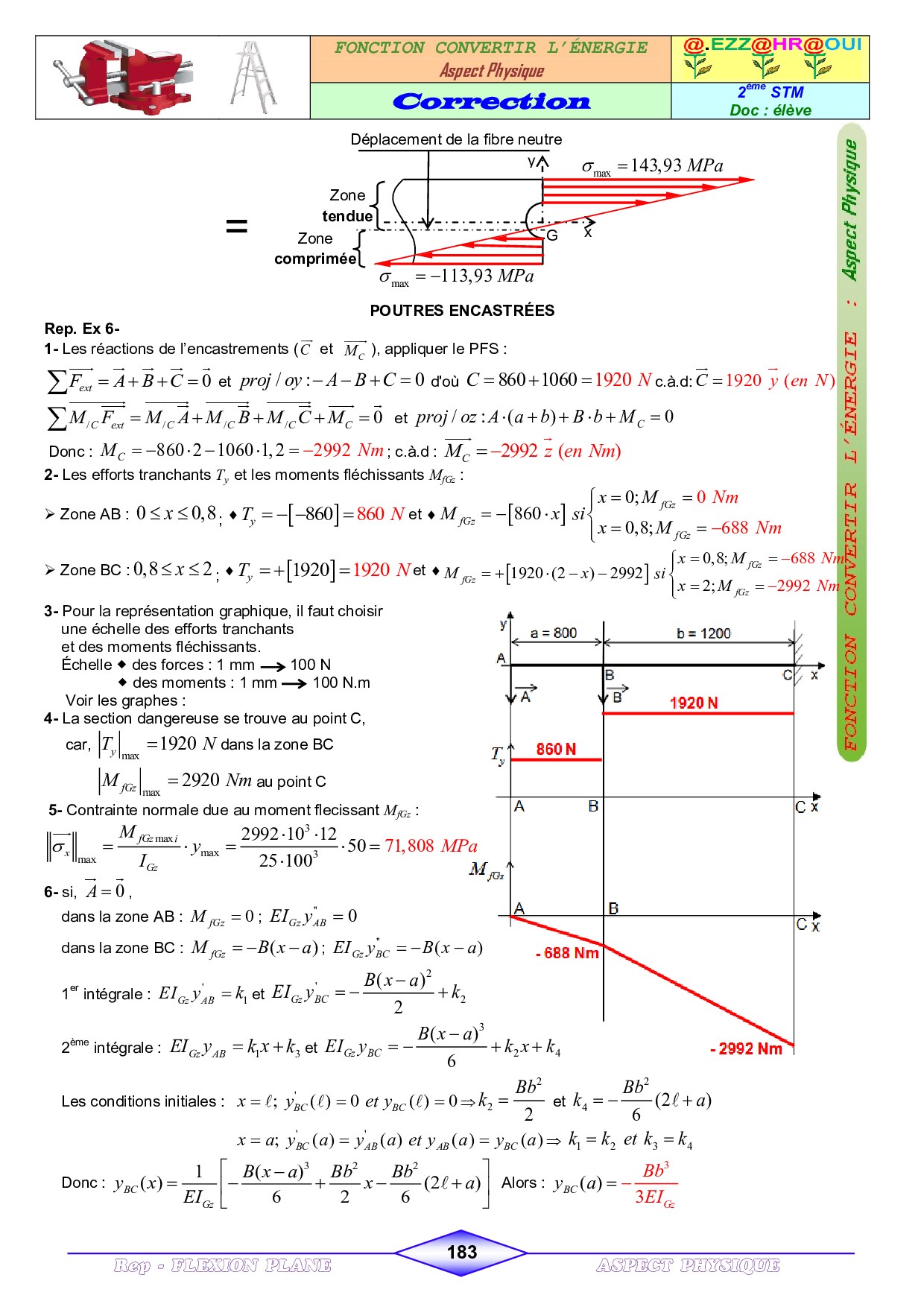RDM (Flexion) - Corrigés d'exercices - AlloSchool