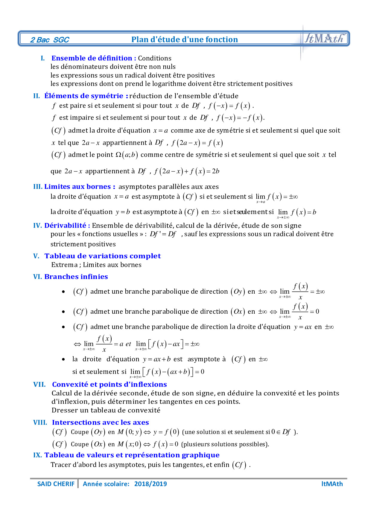 Plan d'étude d'une fonction - AlloSchool