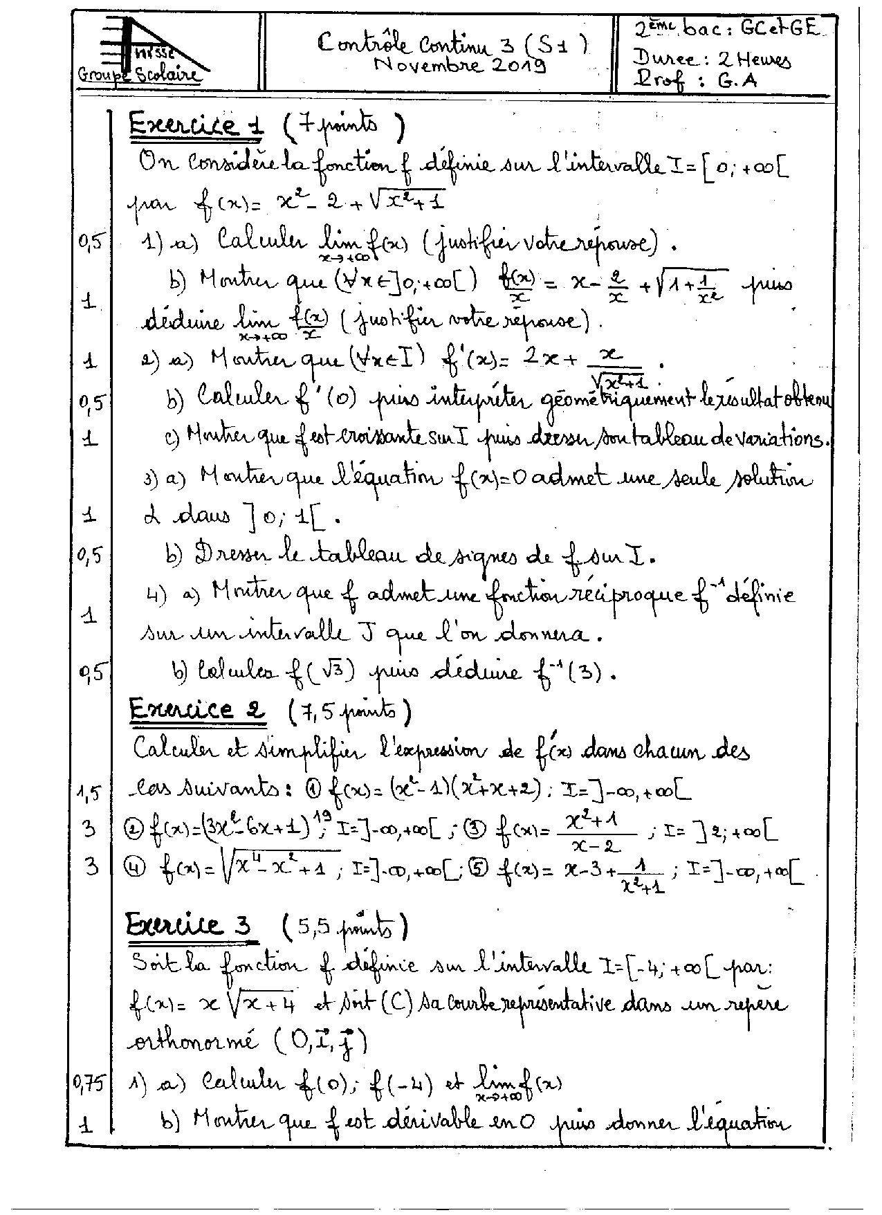 Devoir 2 Modèle 10 - Mathématiques 2 Bac Eco-SGC Semestre 1 - AlloSchool