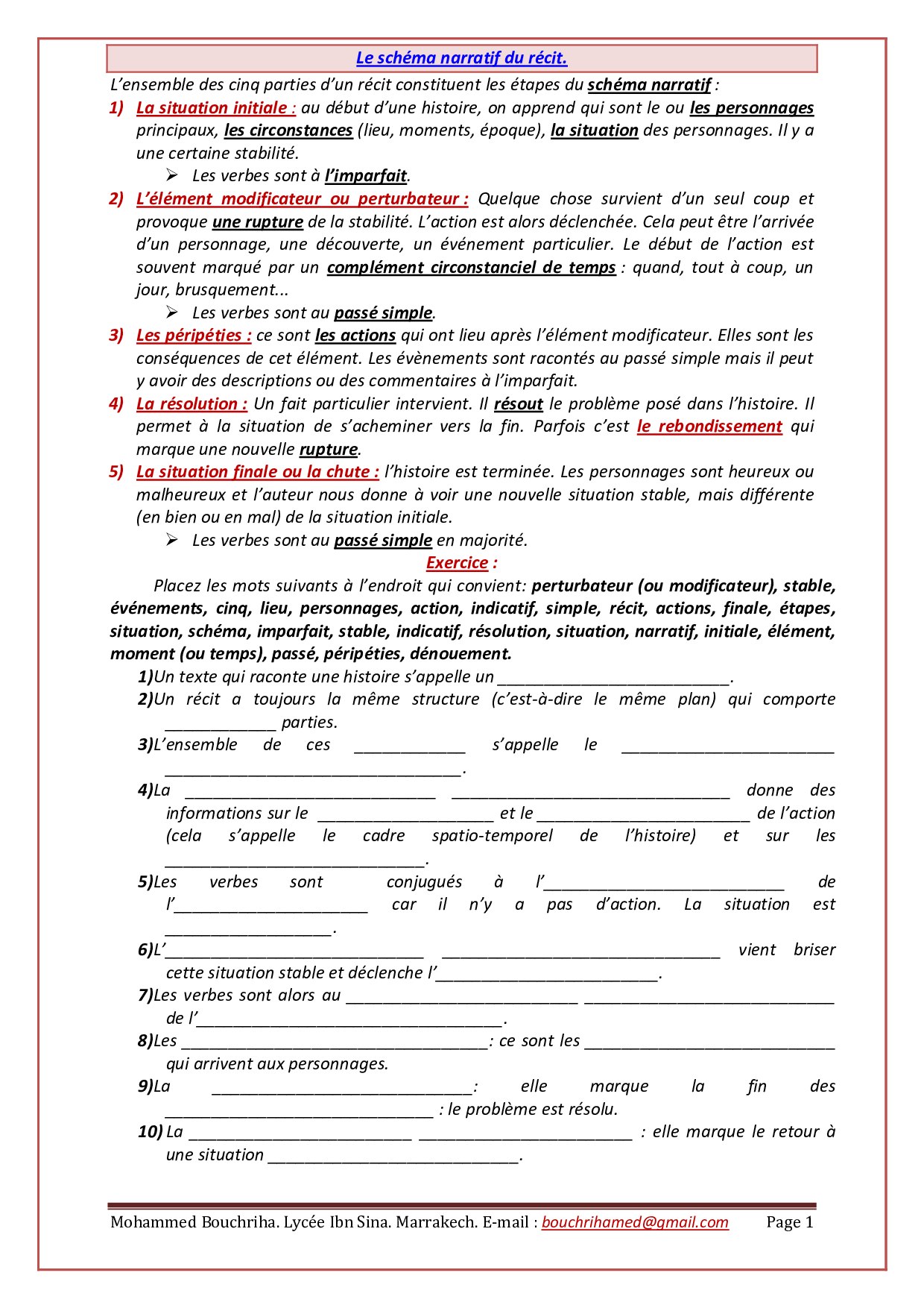 Le schéma narratif d'un récit - AlloSchool