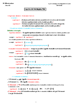 Probabilités - Cours 1 - AlloSchool