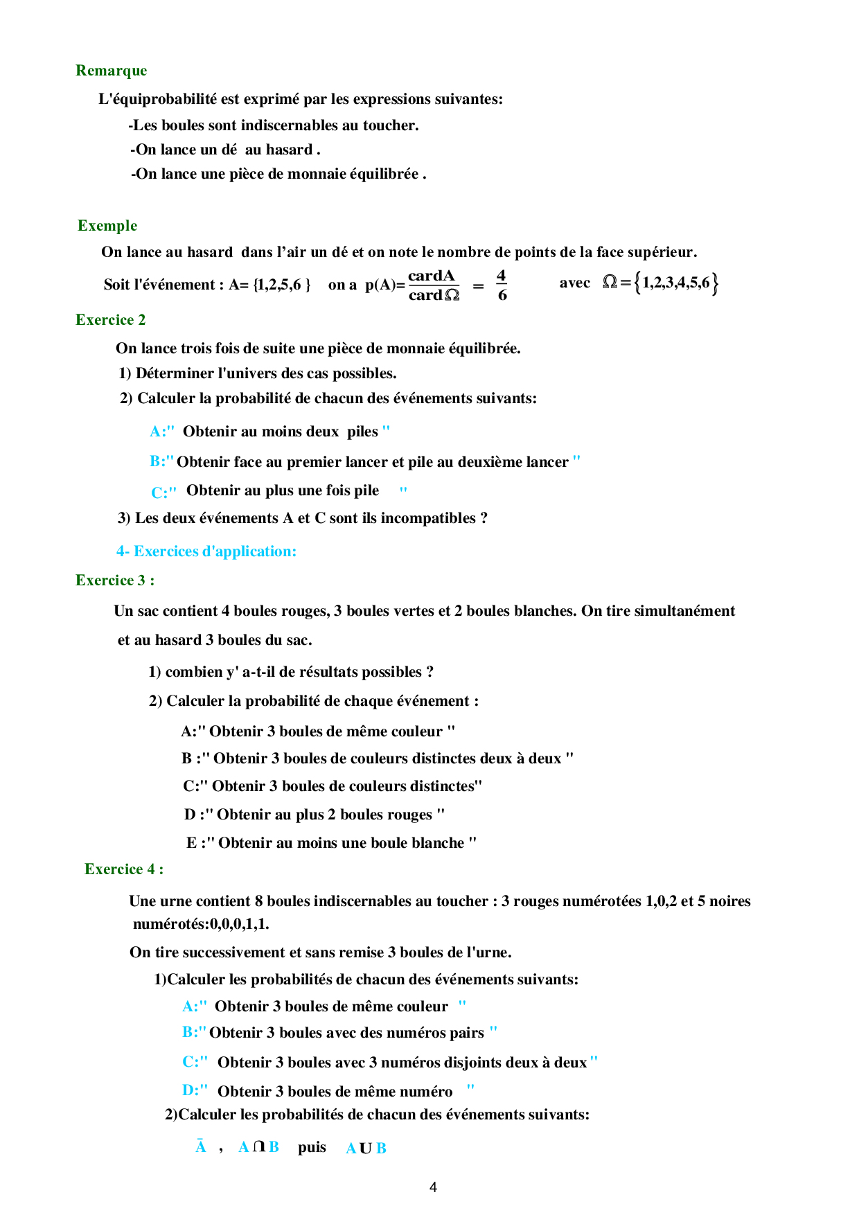 Probabilités - Cours 1 - AlloSchool
