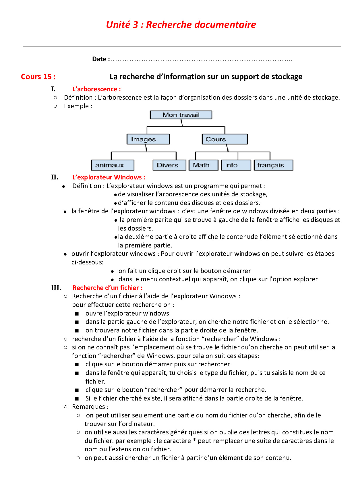 15-La recherche d'information sur un support de stockage - AlloSchool