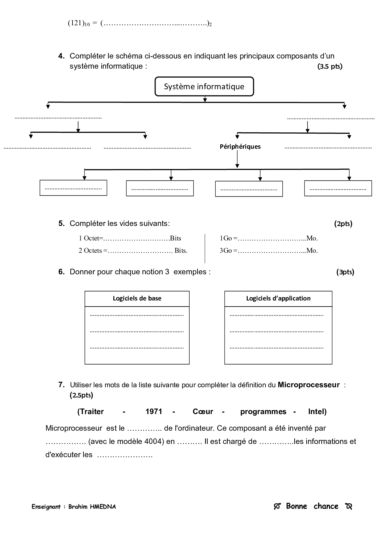 Devoir 1 Modèle 4 - Informatique Tronc commun Semestre 1 - AlloSchool