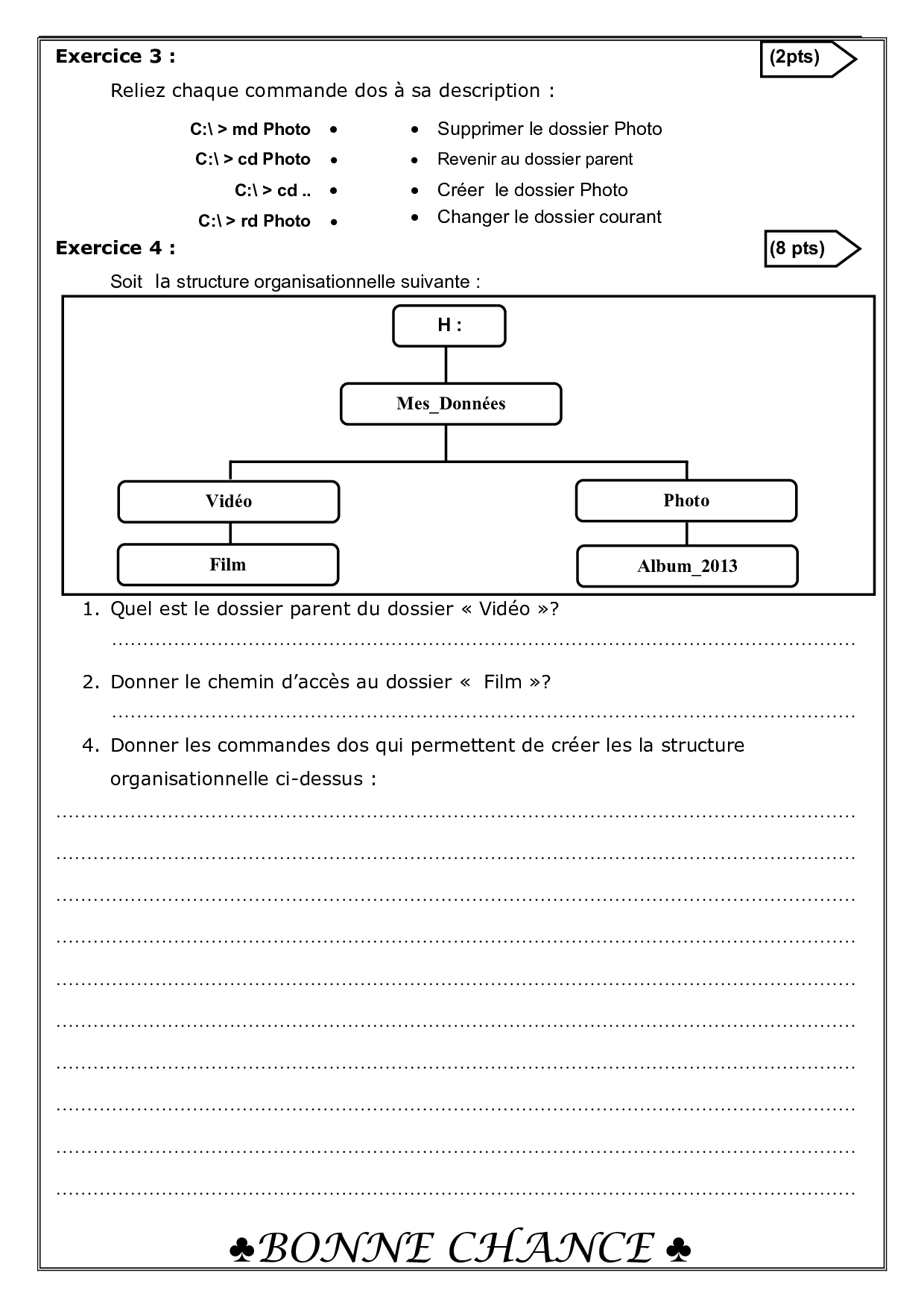 Devoir 2 Modèle 2 - Informatique Tronc commun Semestre 1 - AlloSchool