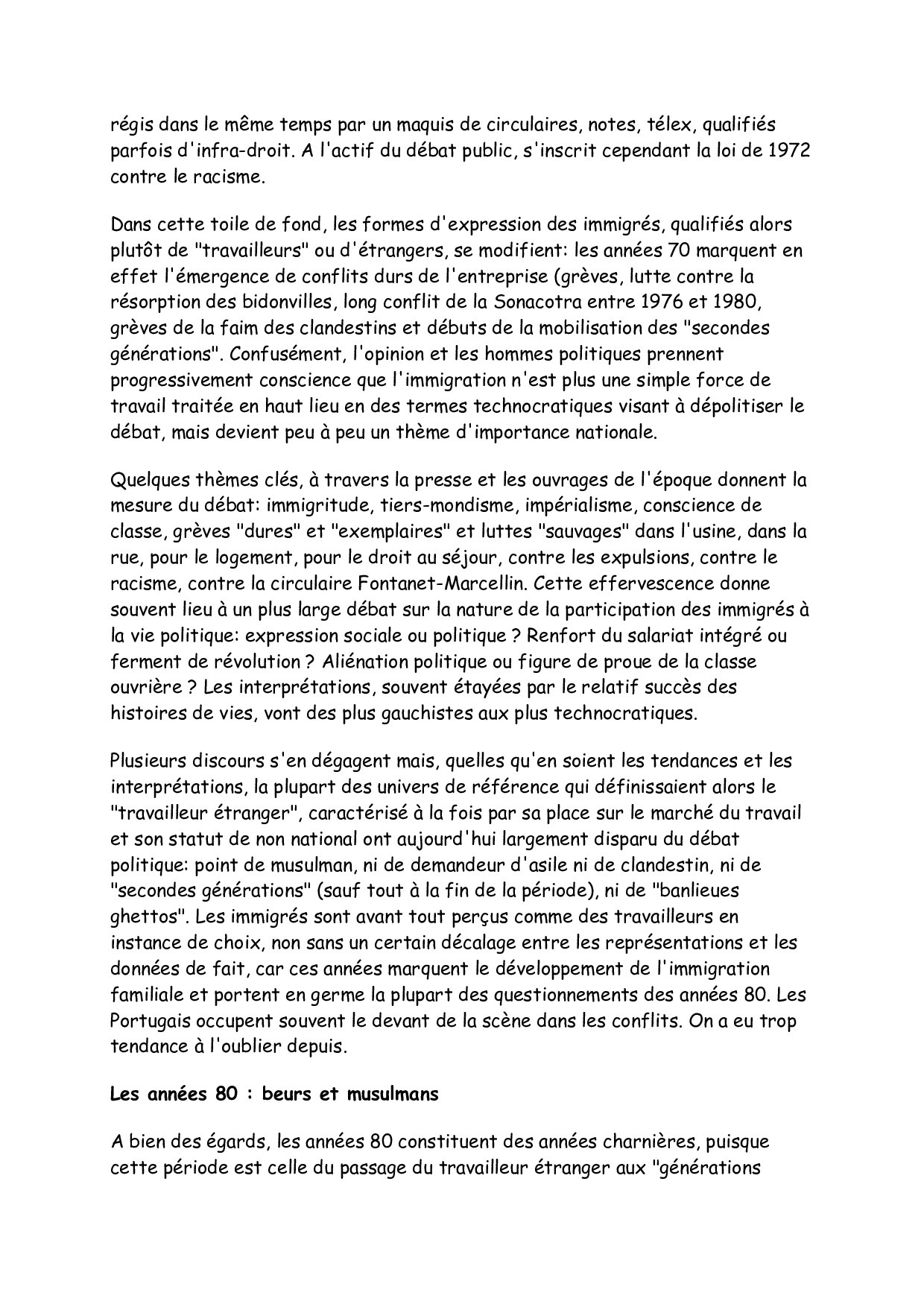 Expression écrite sur l’immigration - AlloSchool