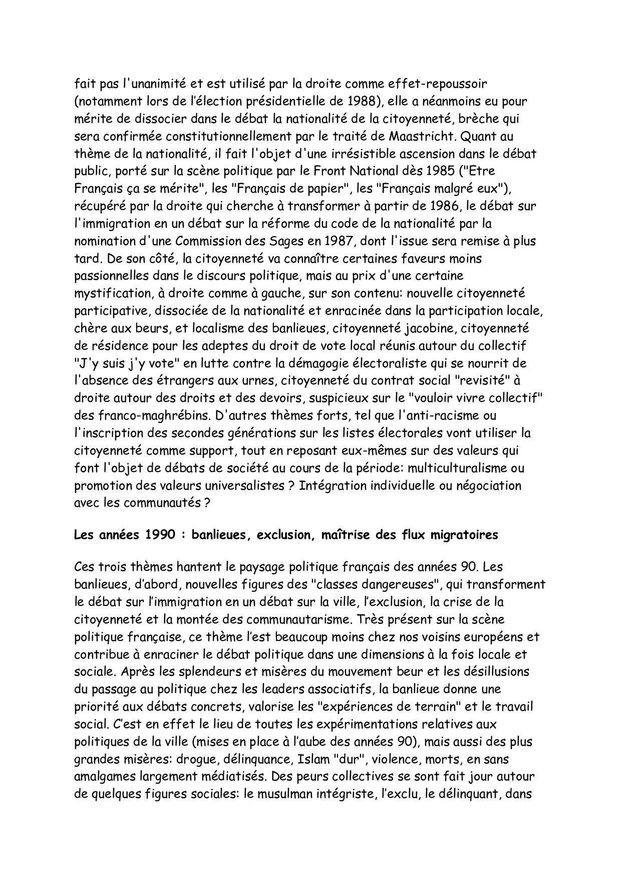 Expression écrite sur l’immigration - AlloSchool