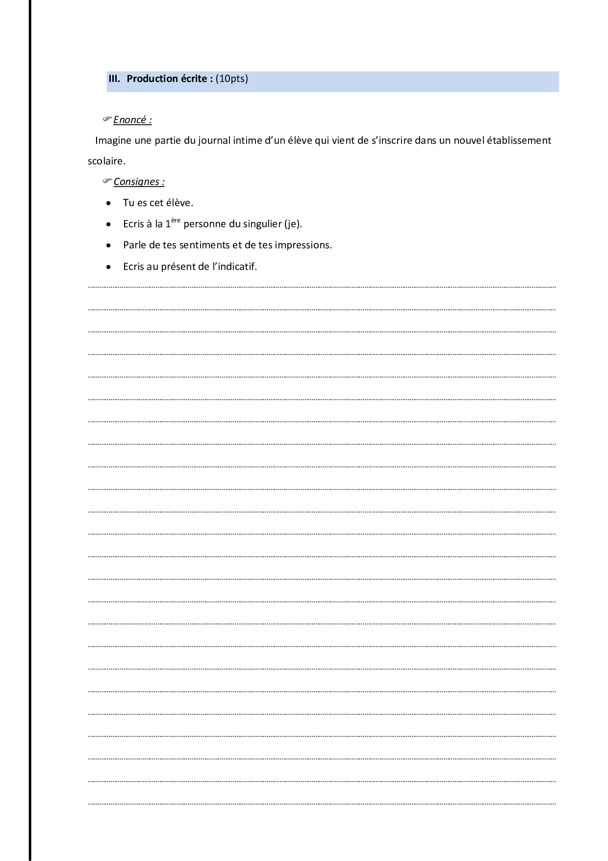 Devoir 2 Modèle 1 - Français 3AC Semestre 1 - AlloSchool
