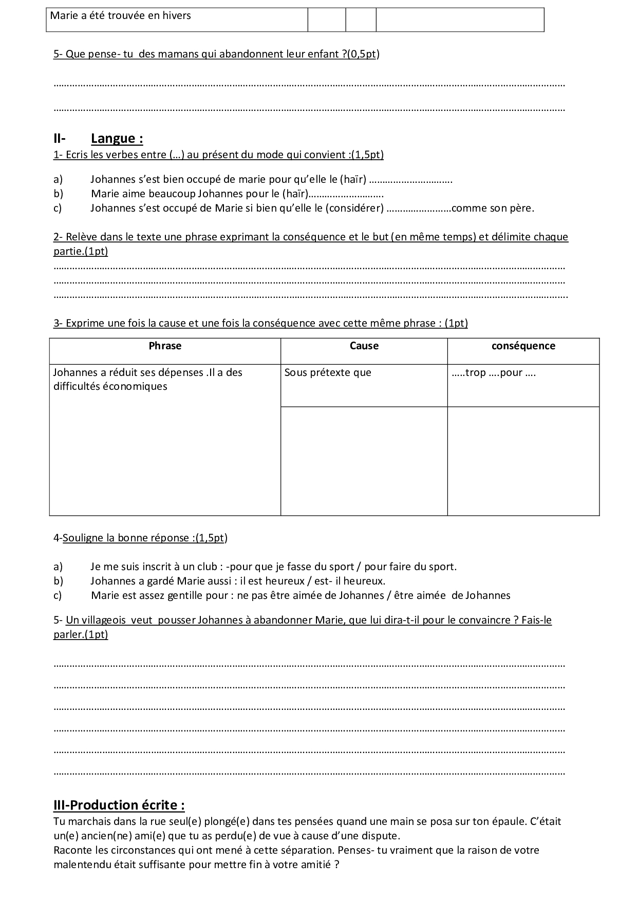 Devoir 1 Modèle 8 - Français 3AC Semestre 2 - AlloSchool