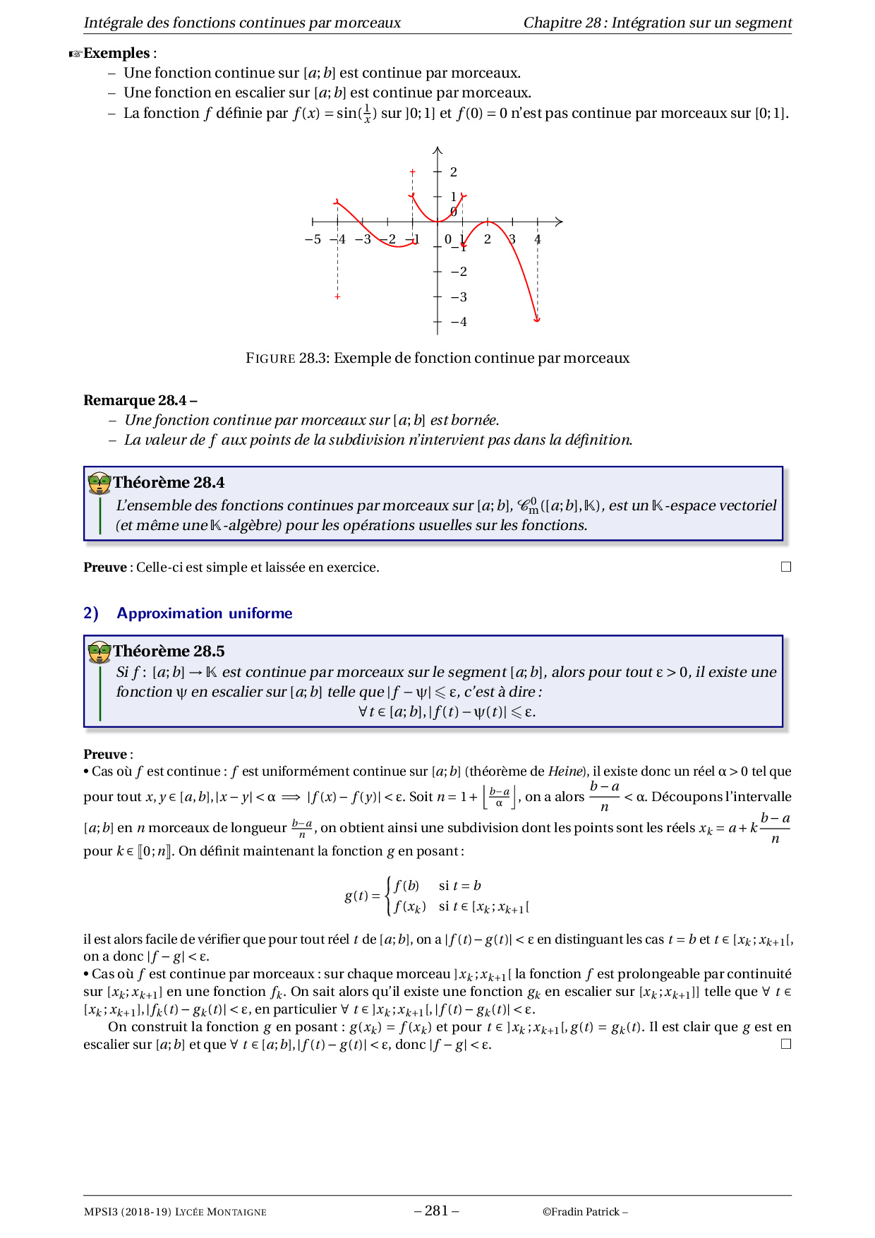 Intégration sur un segment - Cours - AlloSchool