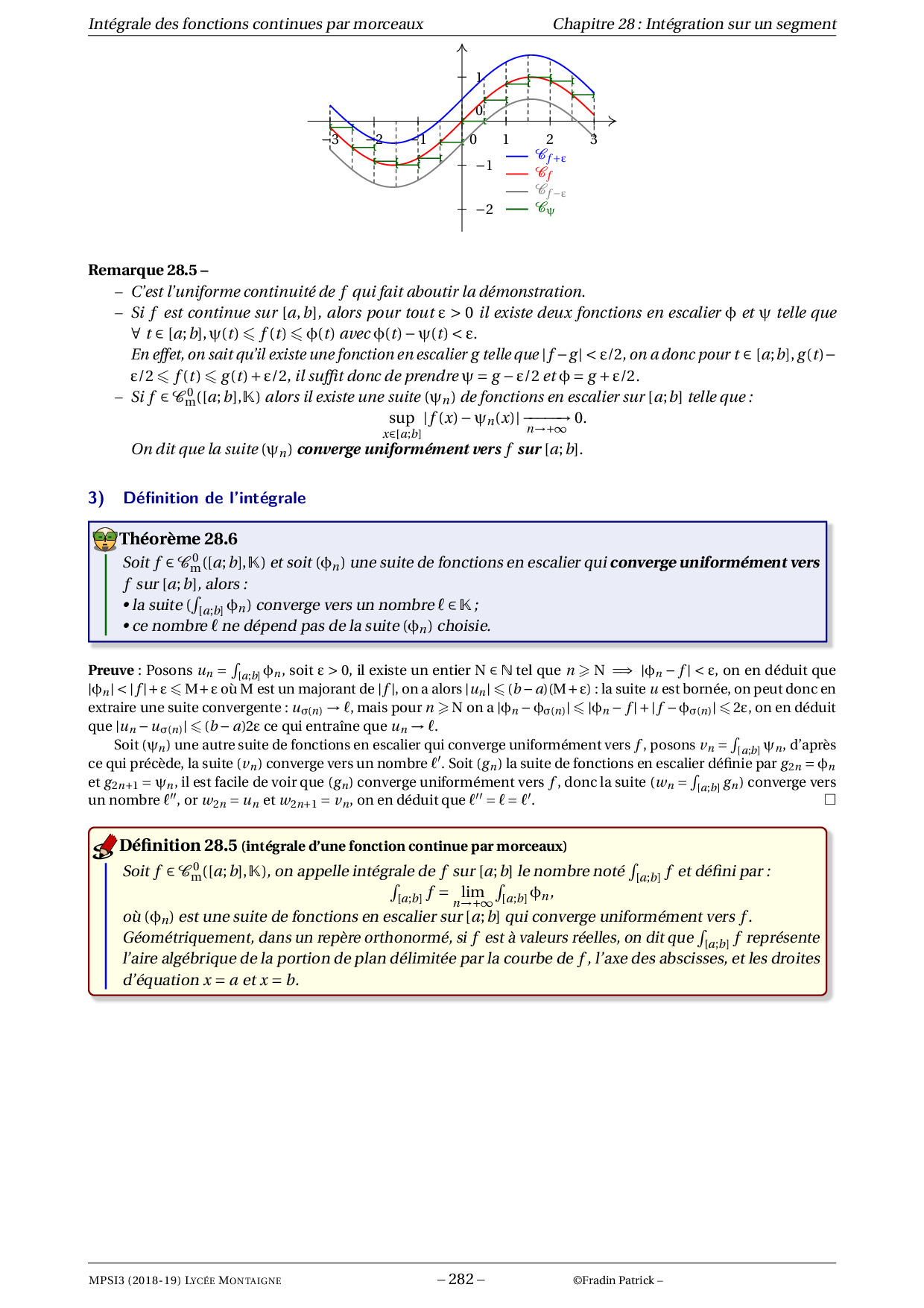 Intégration sur un segment - Cours - AlloSchool