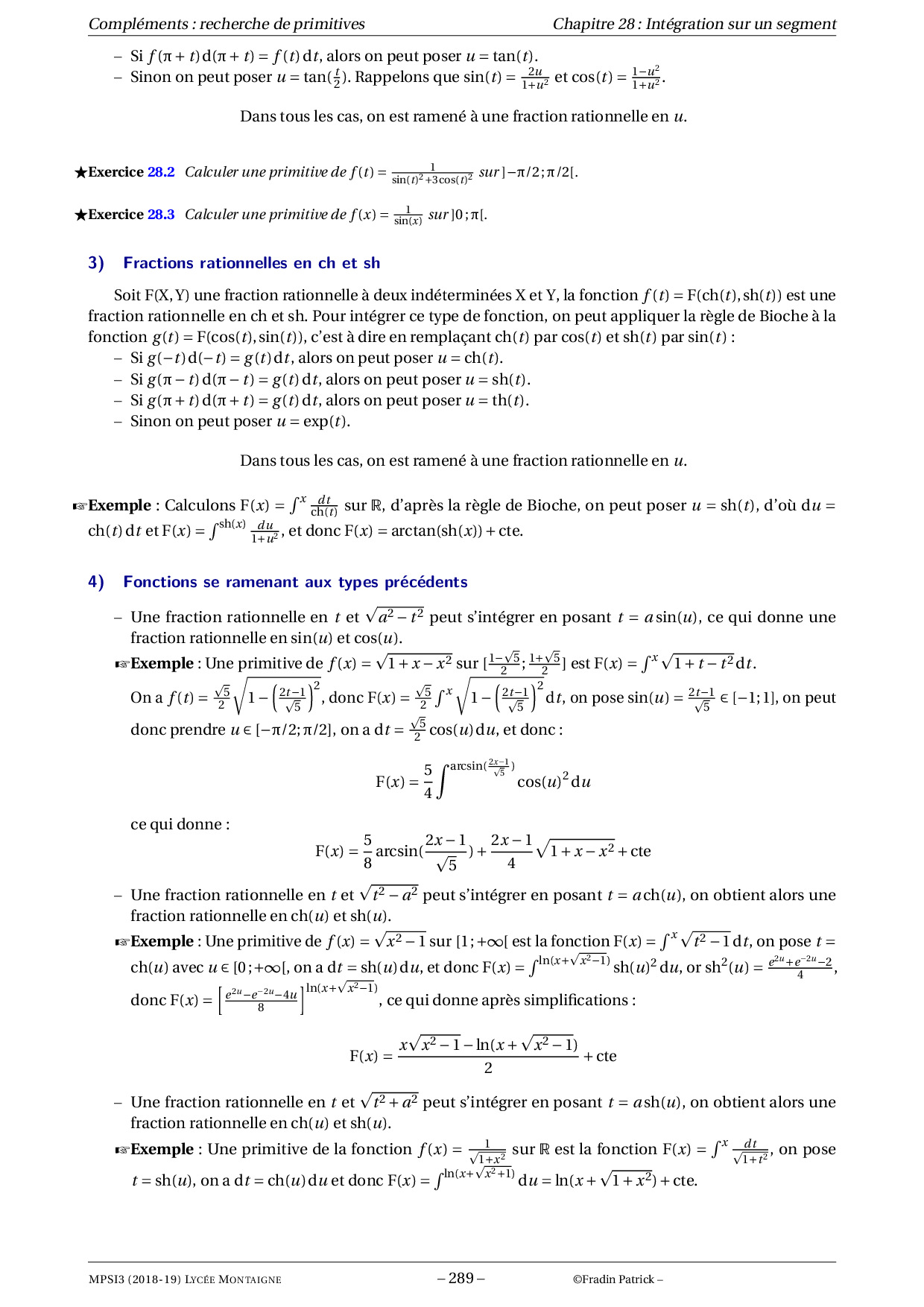 Intégration sur un segment - Cours - AlloSchool