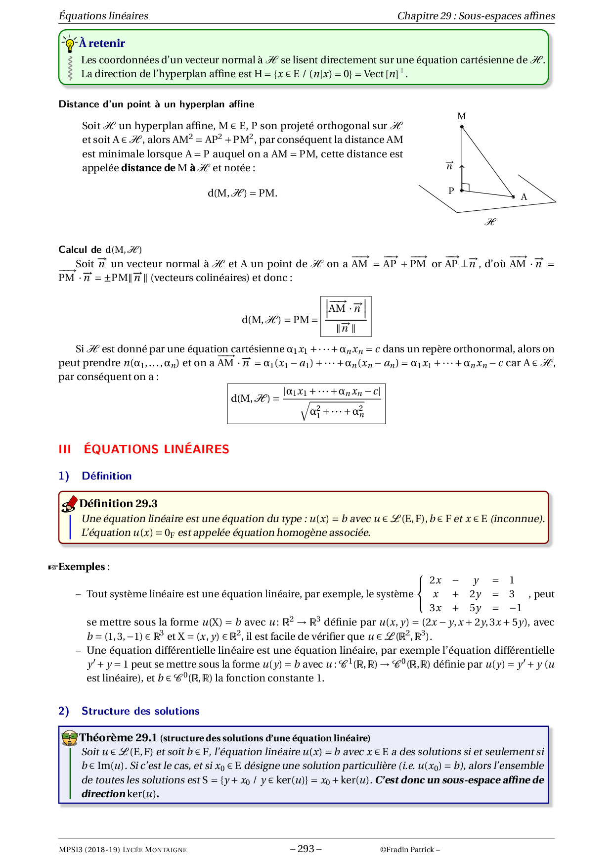 Sous-espaces affines - Cours - AlloSchool