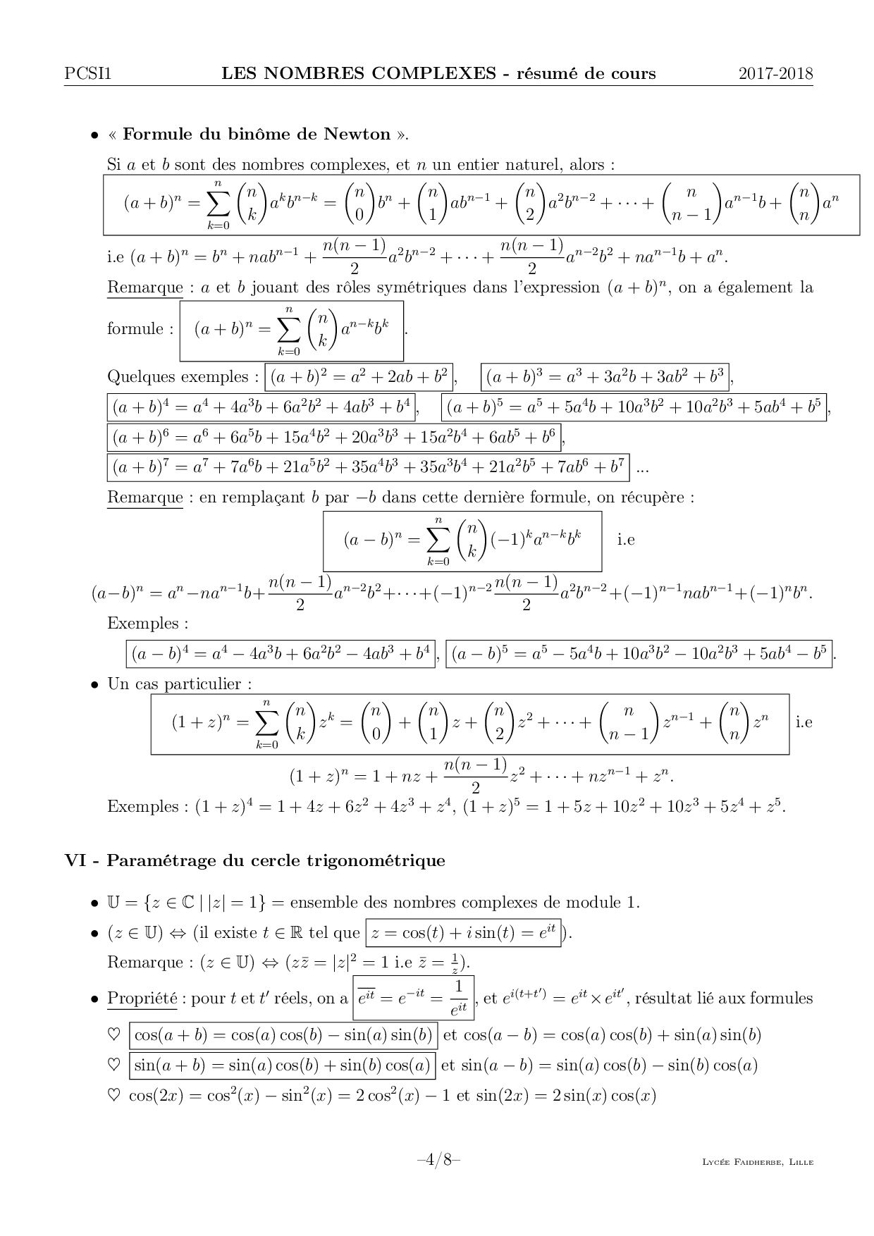 Nombres complexes : Cours - AlloSchool