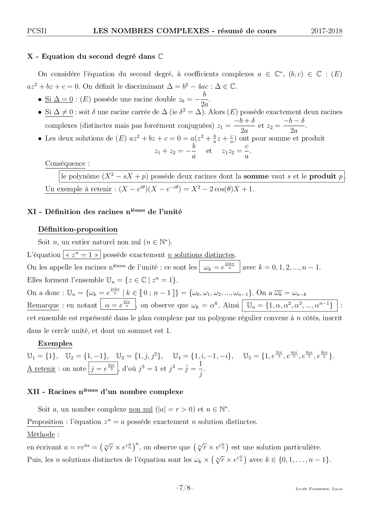 Nombres complexes : Cours - AlloSchool