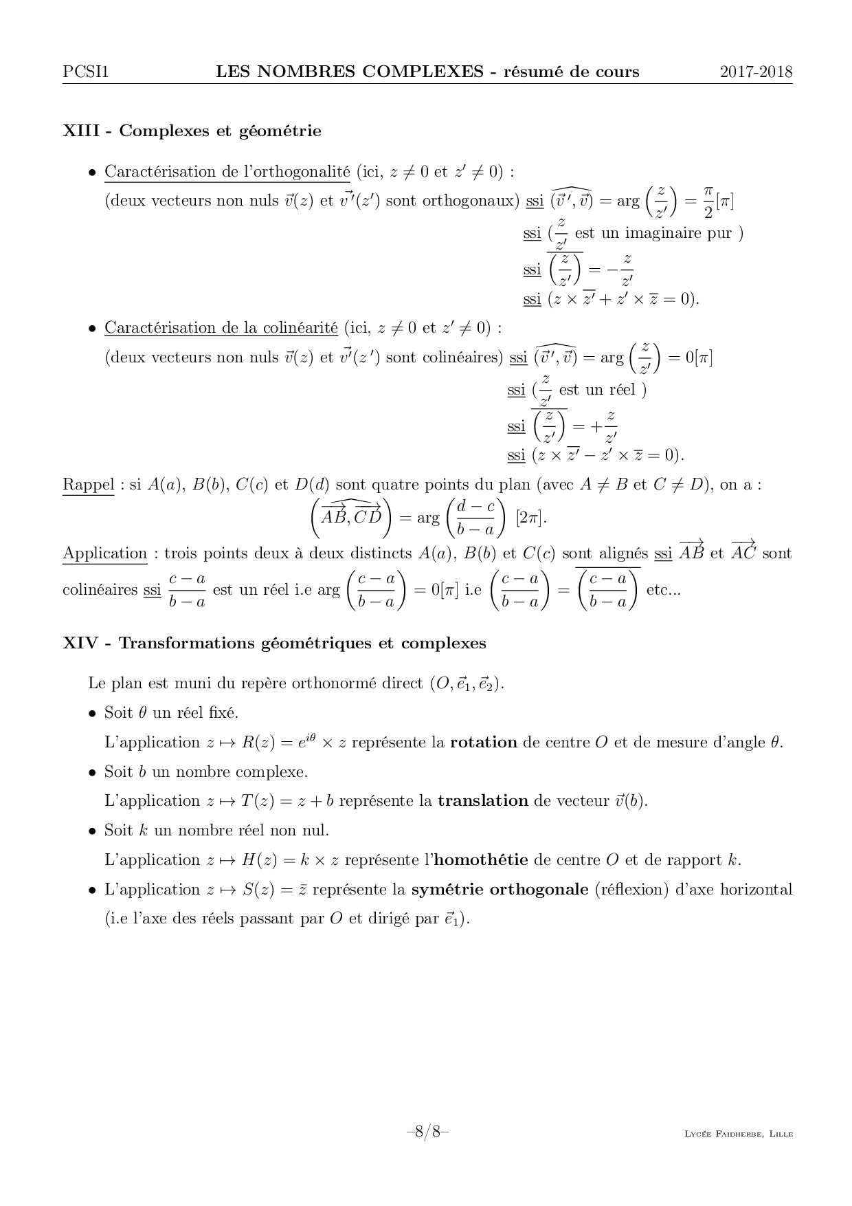 Nombres complexes : Cours - AlloSchool
