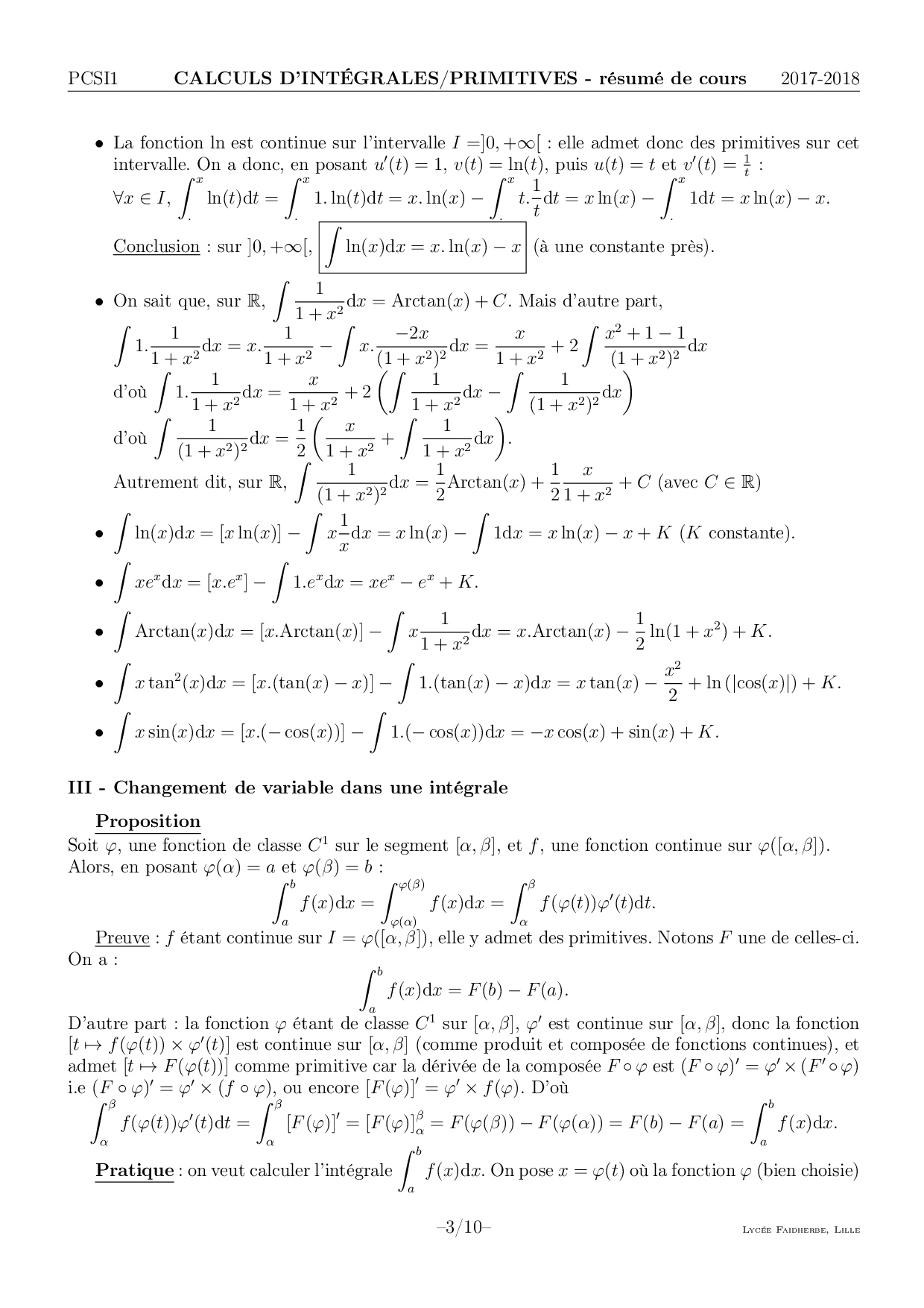 Calculs d'intégrales et de primitives : Cours - AlloSchool