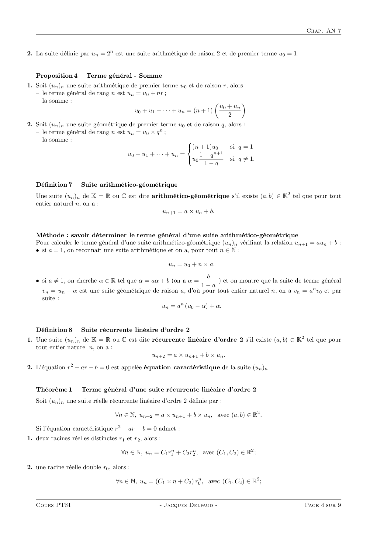 Les suites numériques : Cours - AlloSchool