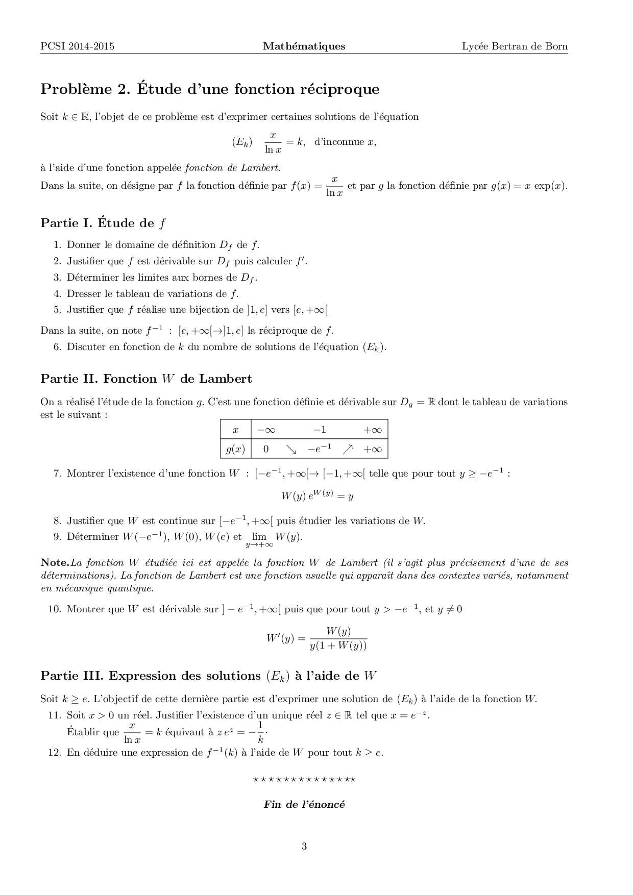 Devoir 5 : Enoncé - AlloSchool
