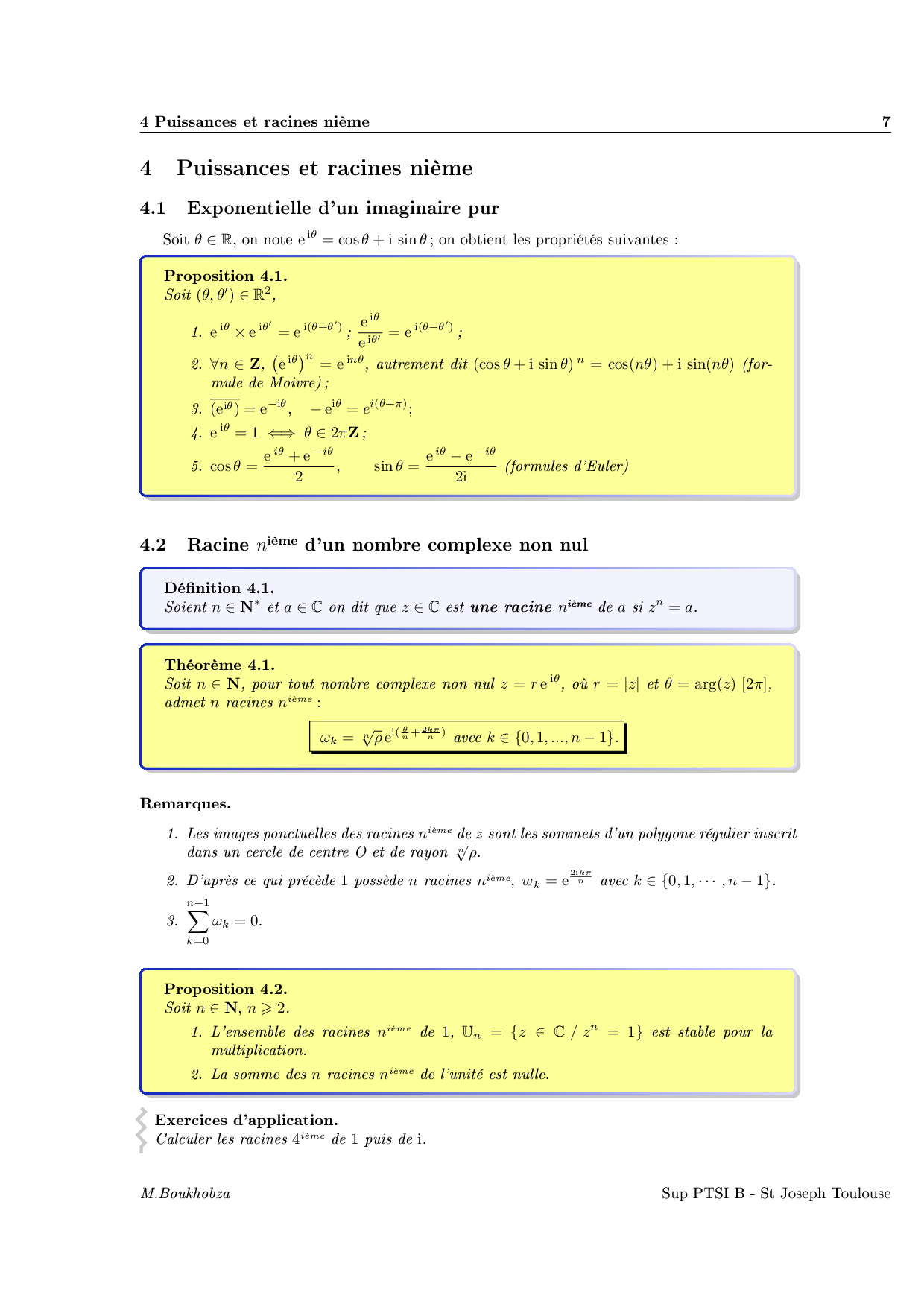 Nombres complexes : Cours - AlloSchool