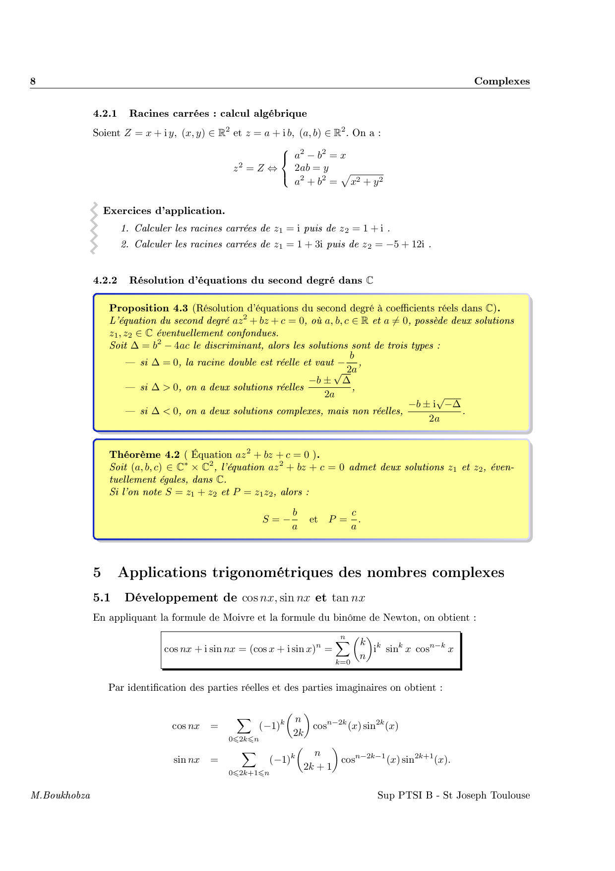 Nombres complexes : Cours - AlloSchool