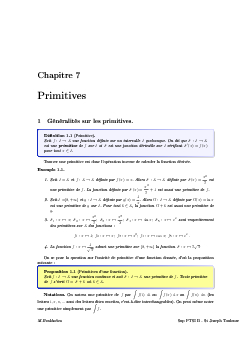 Primitives : Cours - AlloSchool