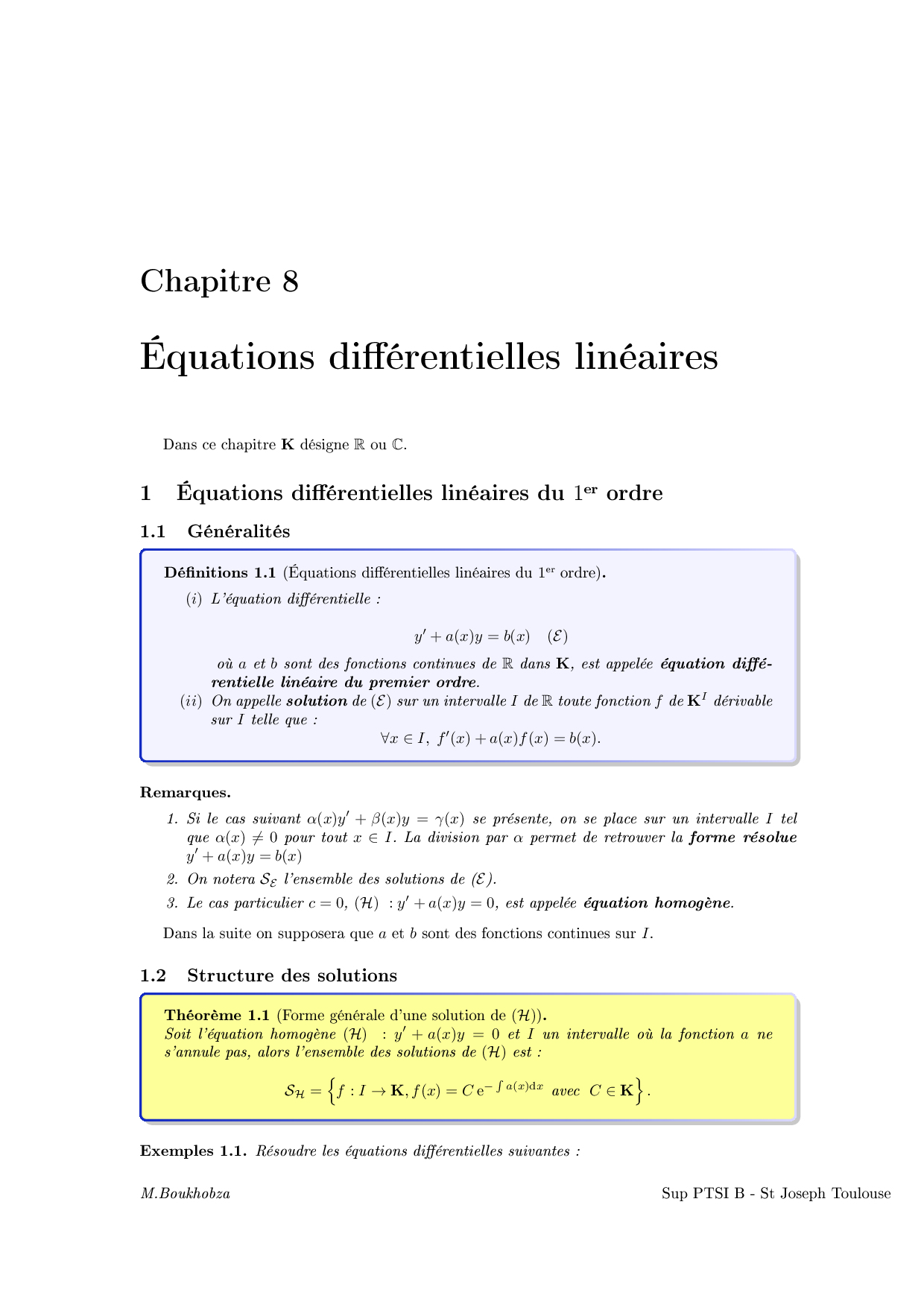 Équations différentielles linéaires : Cours - AlloSchool