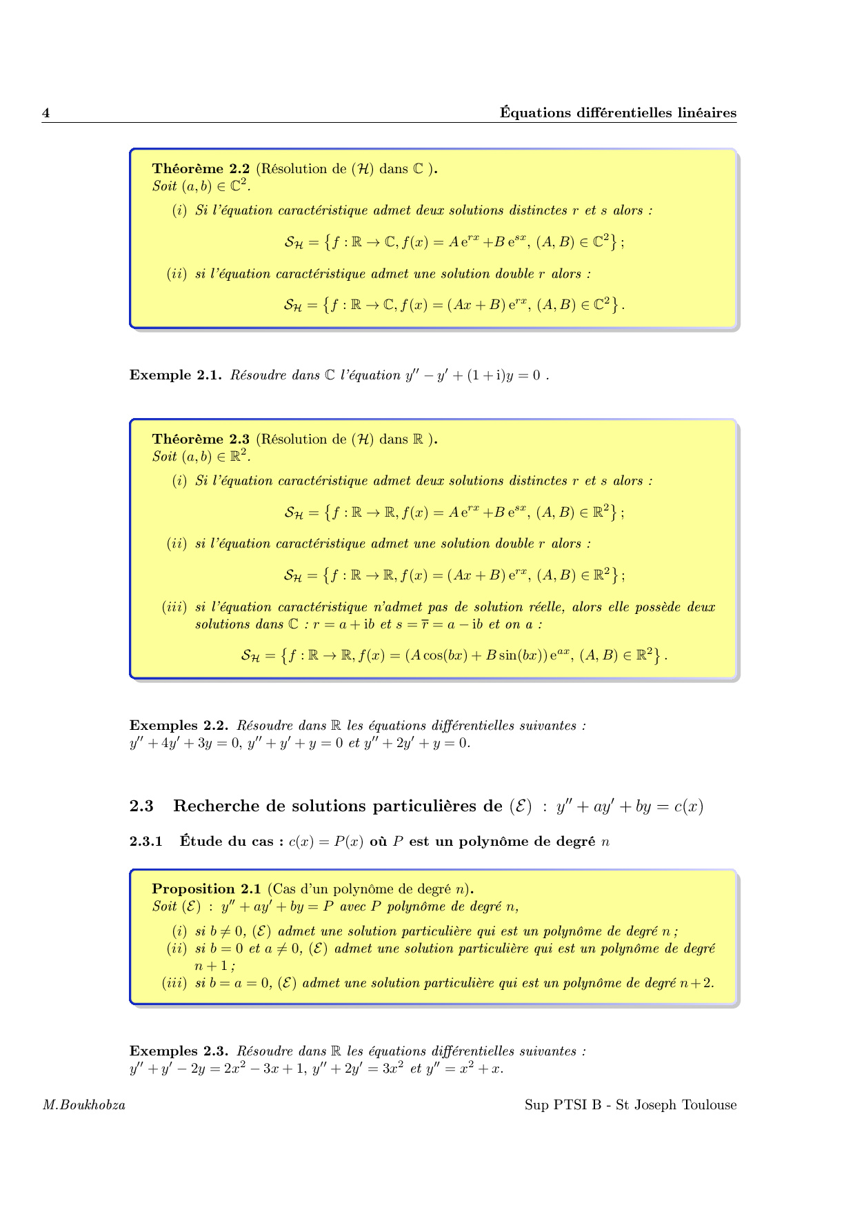 Équations différentielles linéaires : Cours - AlloSchool