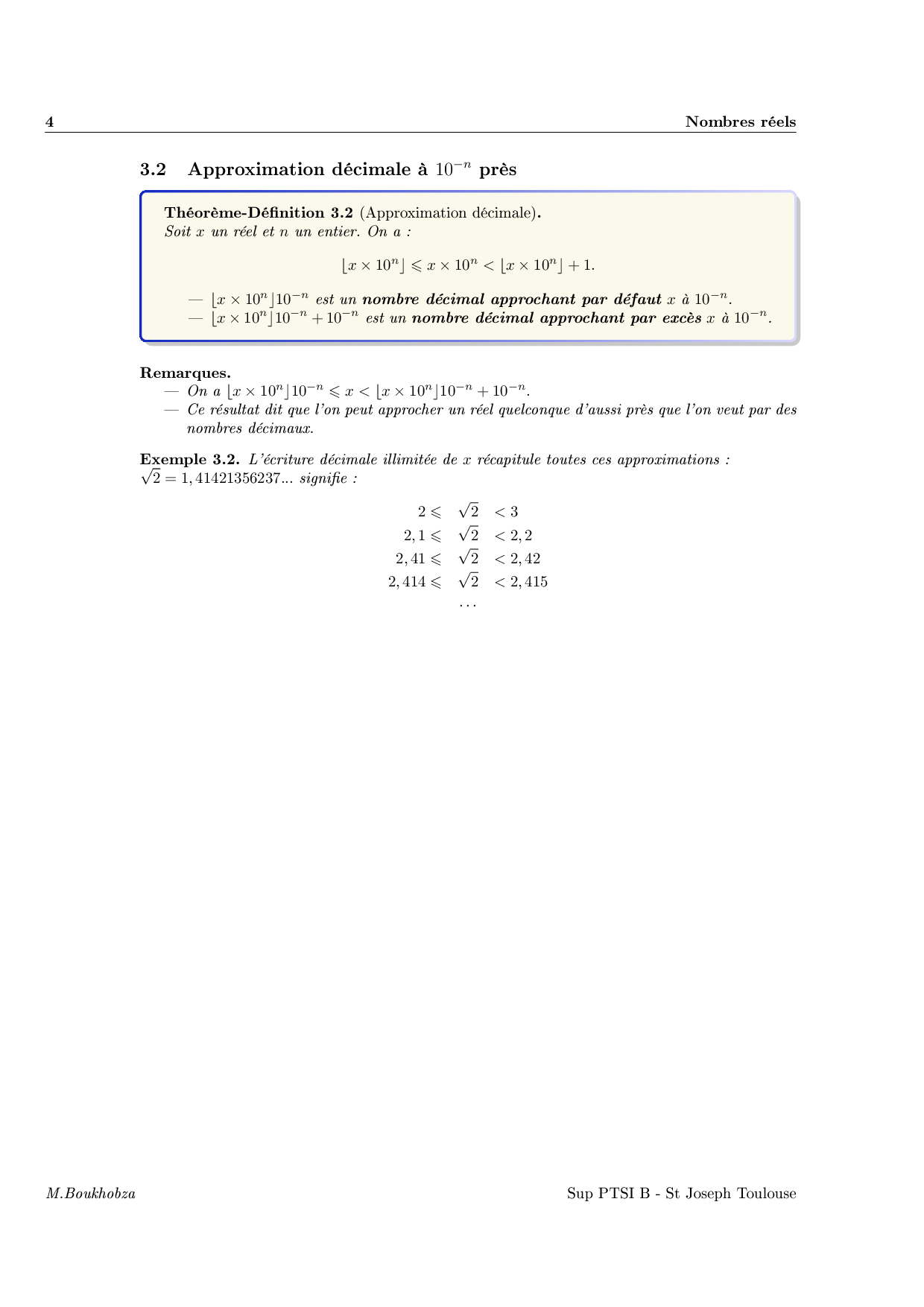 Nombres réels : Cours - AlloSchool