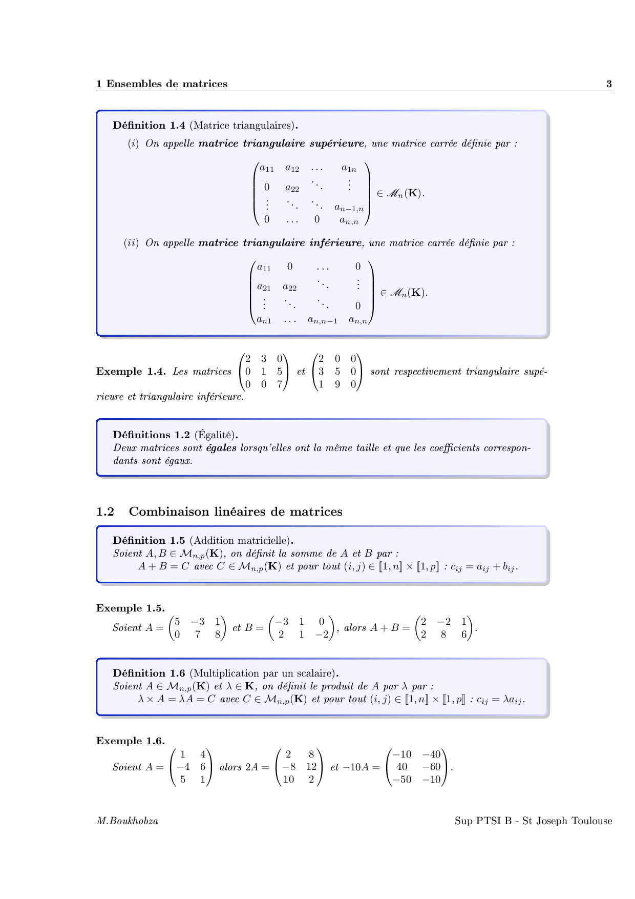 Calcul matriciel : Cours - AlloSchool