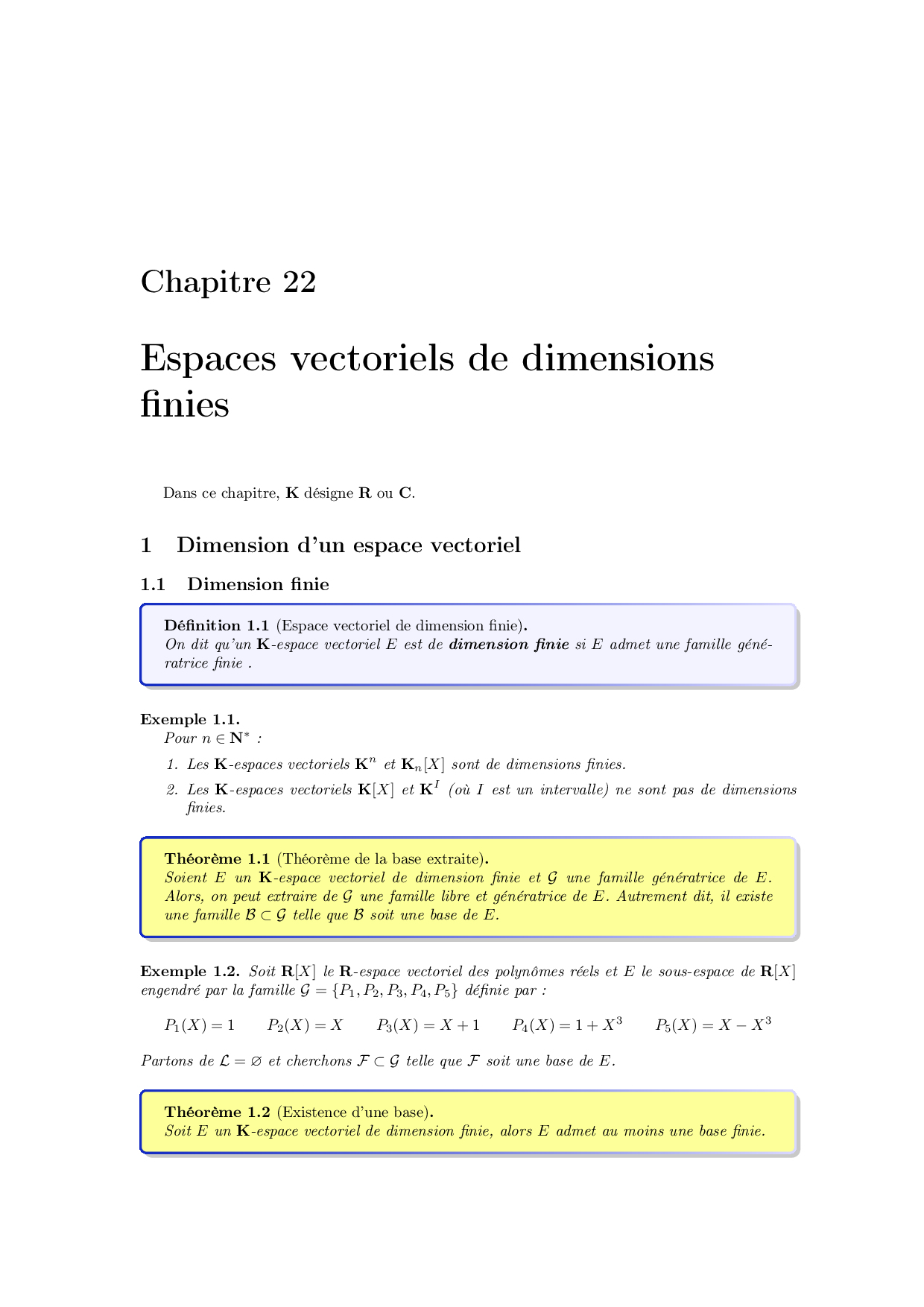 Espaces vectoriels de dimension finie : Cours - AlloSchool