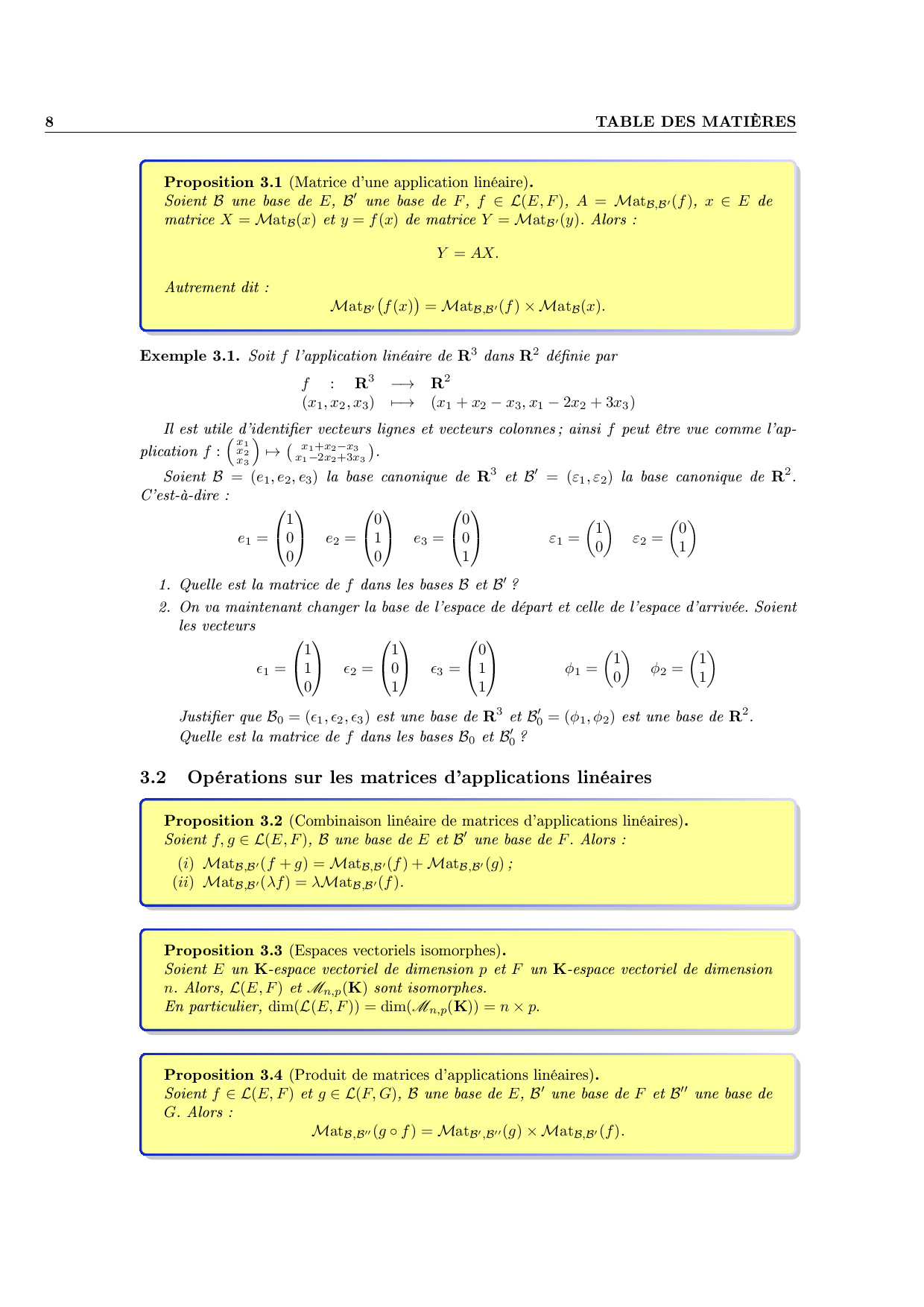 Applications linéaires - Matrices : Cours - AlloSchool