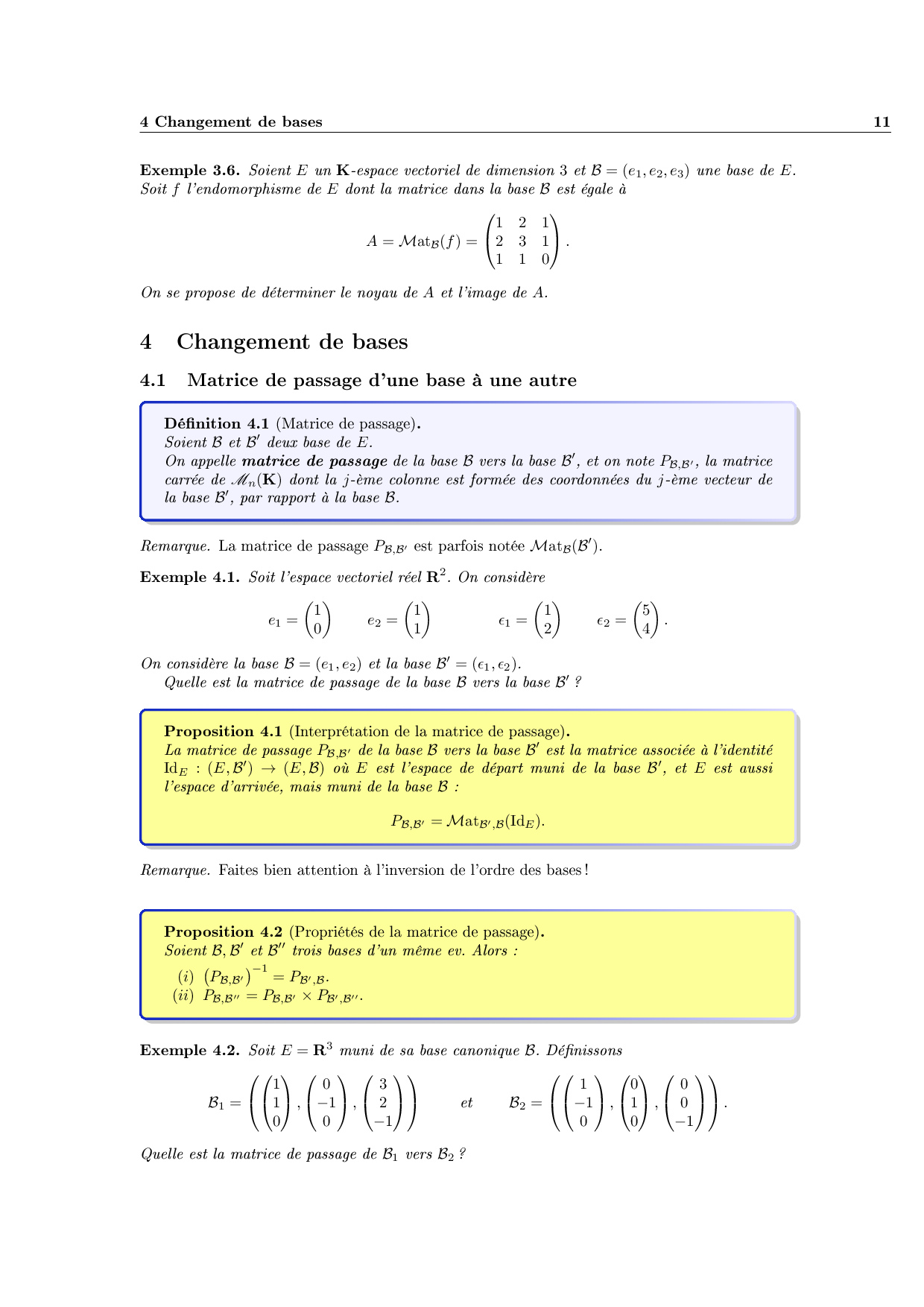 Applications linéaires - Matrices : Cours - AlloSchool