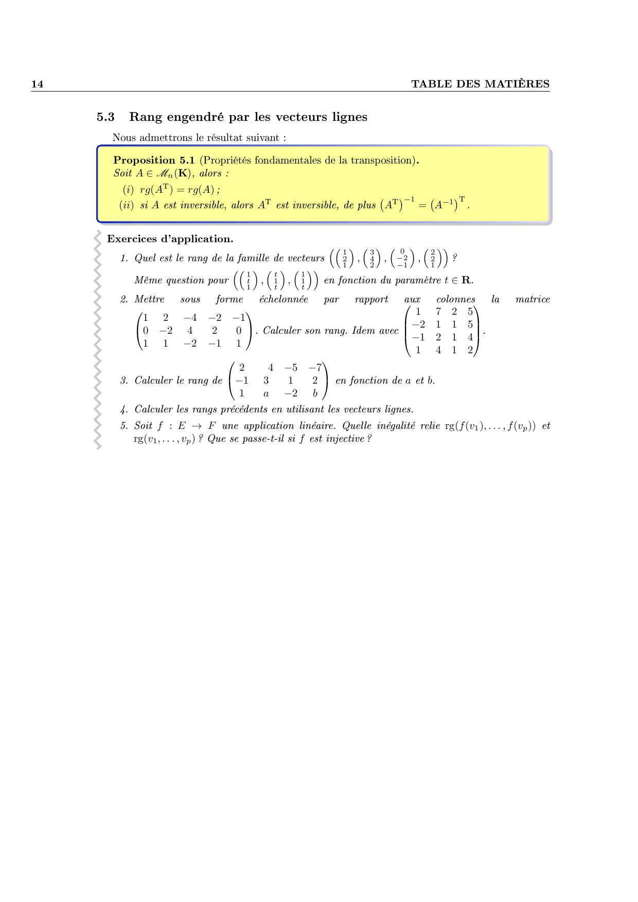 Applications linéaires - Matrices : Cours - AlloSchool