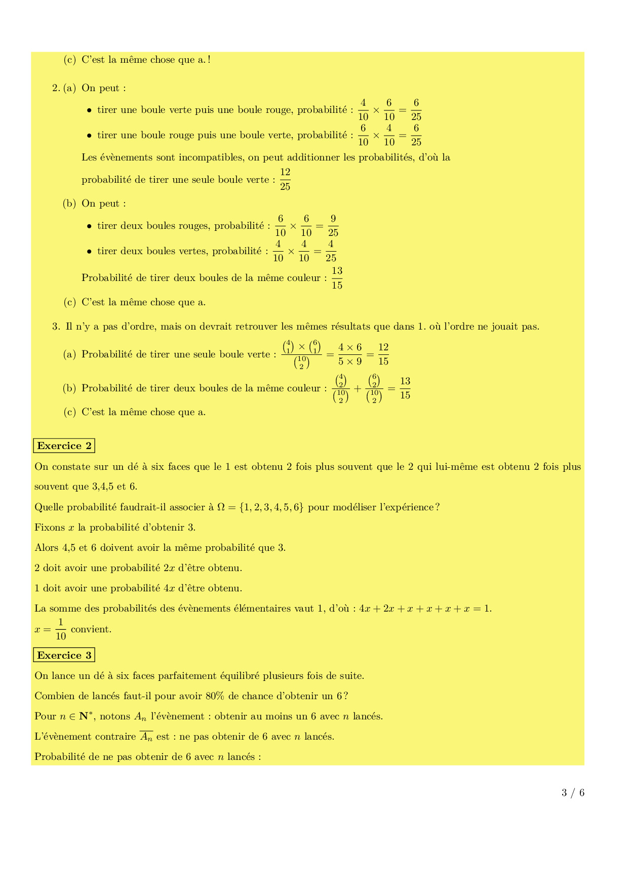 Probabilités : Exercices corrigés - AlloSchool