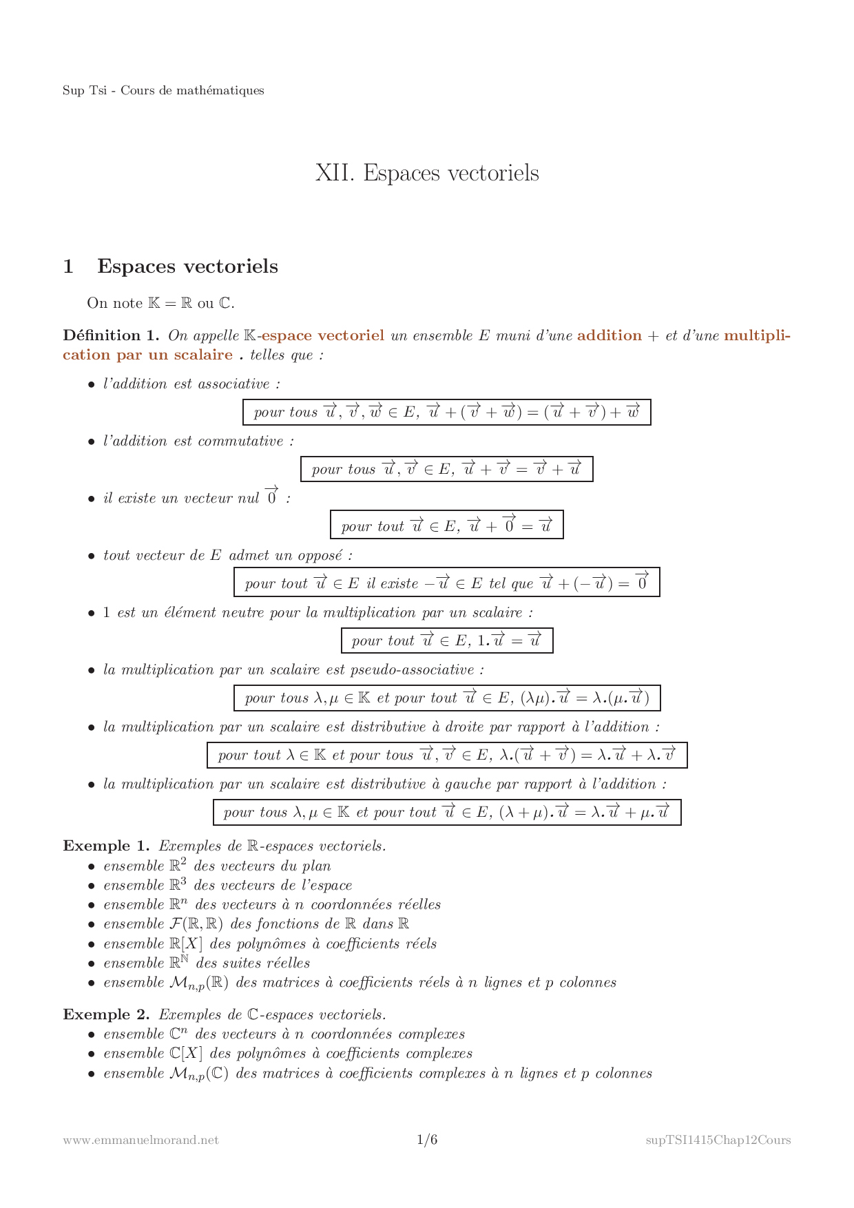 Cours Espaces vectoriels - AlloSchool