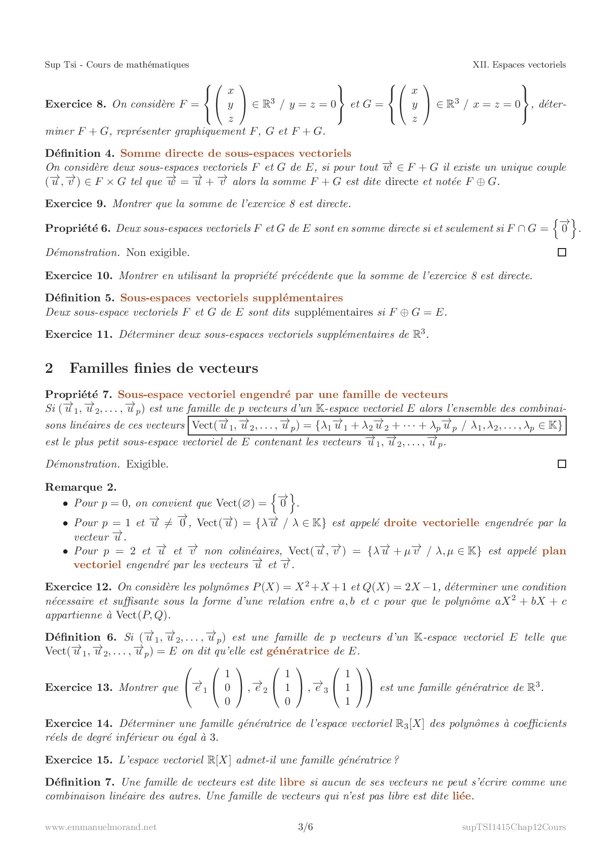 Cours Espaces vectoriels - AlloSchool
