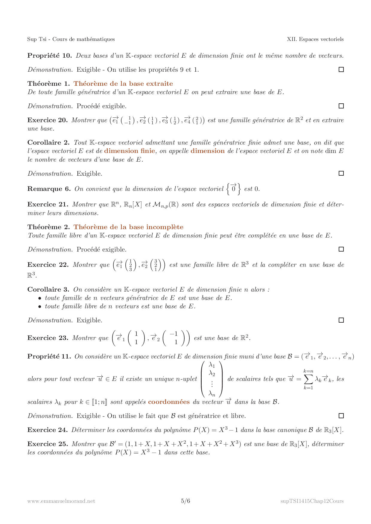Cours Espaces vectoriels - AlloSchool