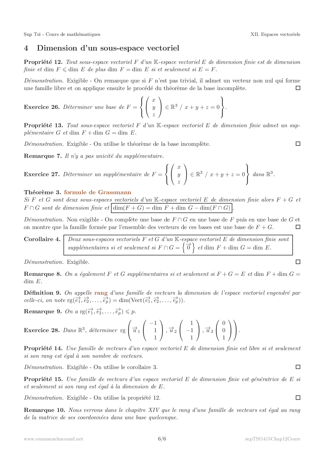 Cours Espaces vectoriels - AlloSchool
