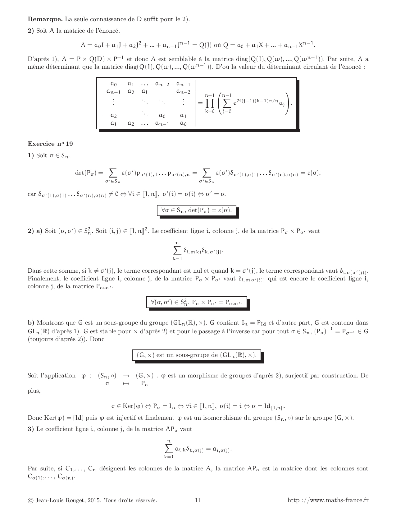 Corrigés Exercices Réduction des endomorphismes et des matrices carrées ...