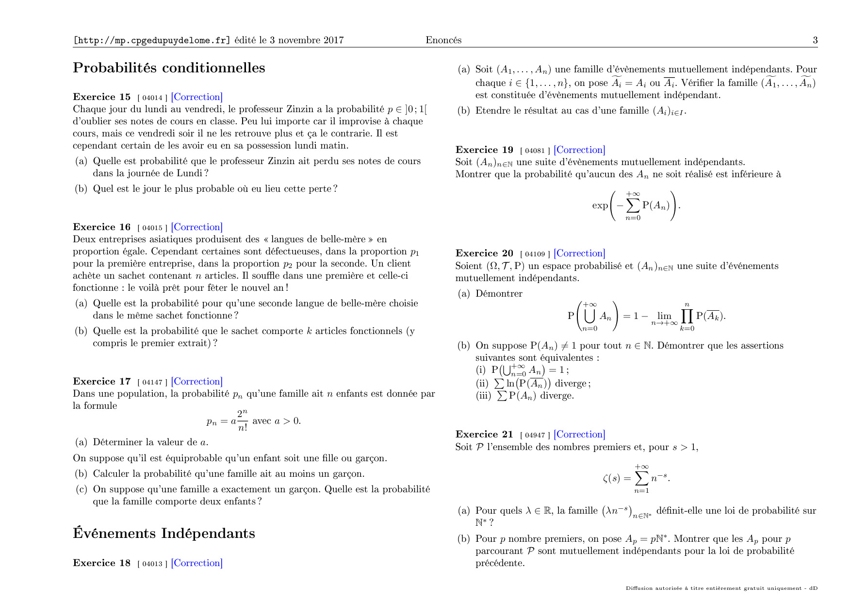 Exercices Probabilités - AlloSchool
